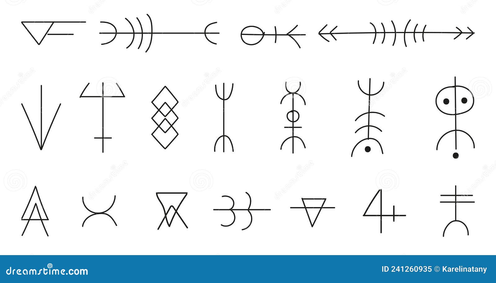 A Large Set of Various Magical Symbols and Signs. Esoteric Elements ...