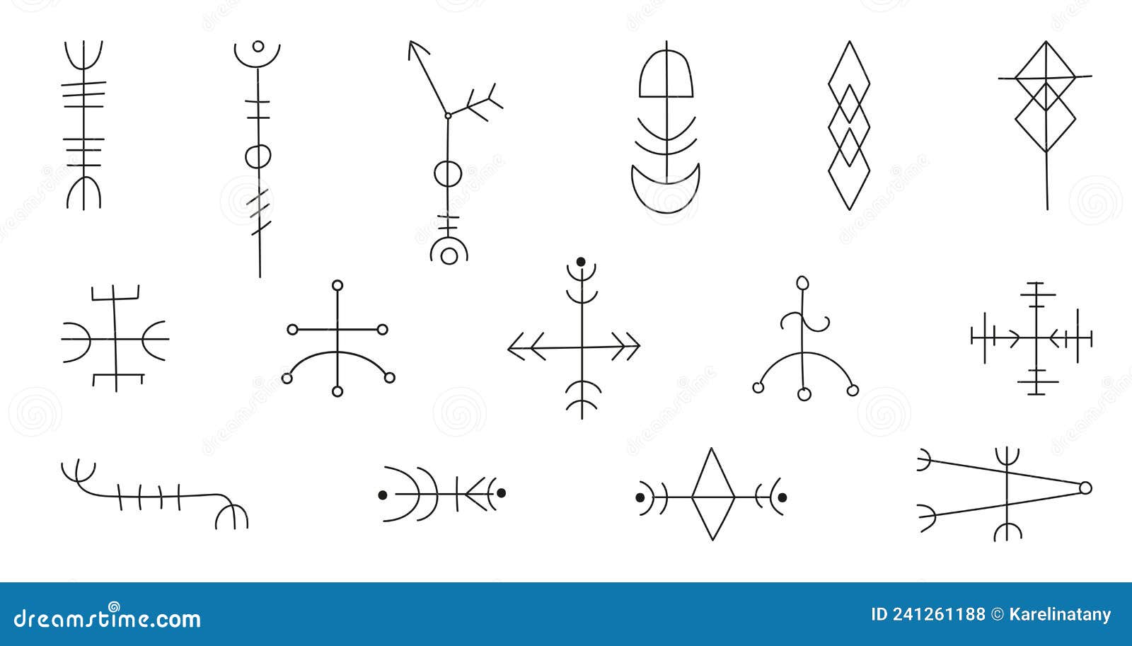 A Large Set of Various Magical Symbols and Signs. Esoteric Elements ...