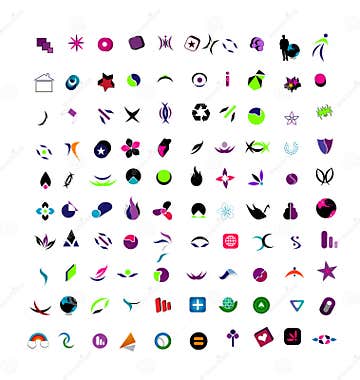 A Large Set of Vector Logos Illusrtration Stock Vector - Illustration ...