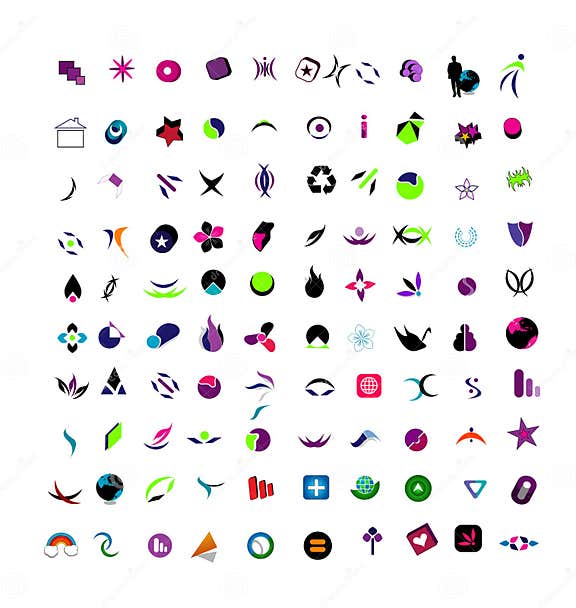 A Large Set of Vector Logos Illusrtration Stock Vector - Illustration ...