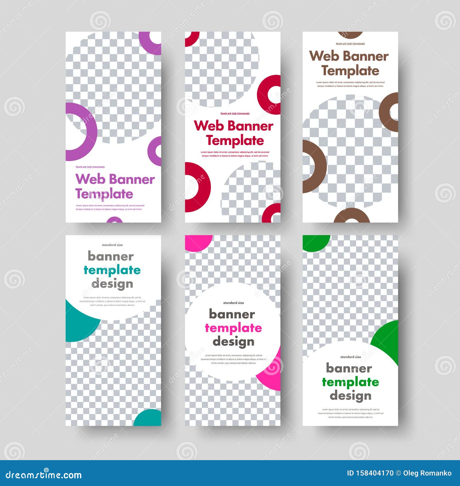 Large Set of Vertical White Web Banners with a Place for a Photo and ...