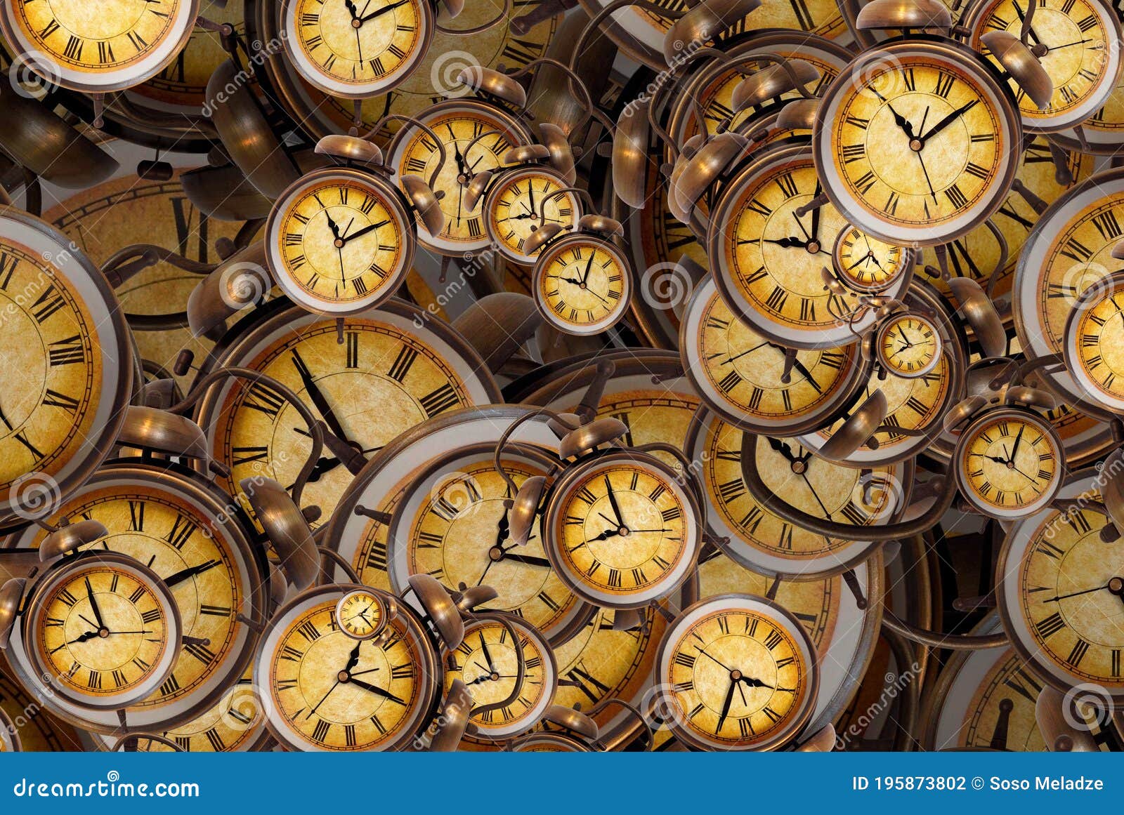 Large Set of Vintage Clock Faces. Texture of Time, Elegant Collection ...