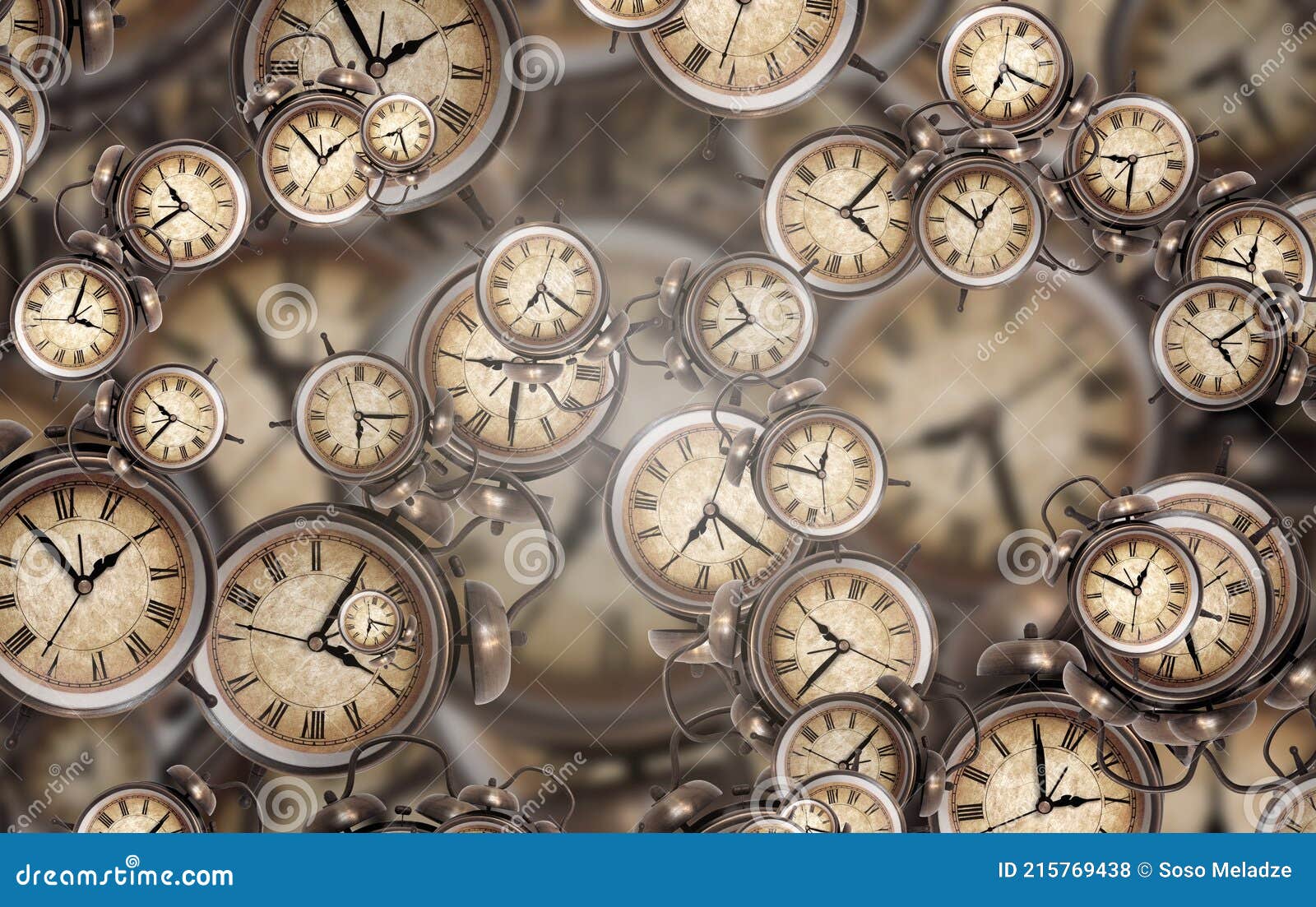 Large Set of Vintage Clock Faces. Texture of Time, Elegant Collection ...