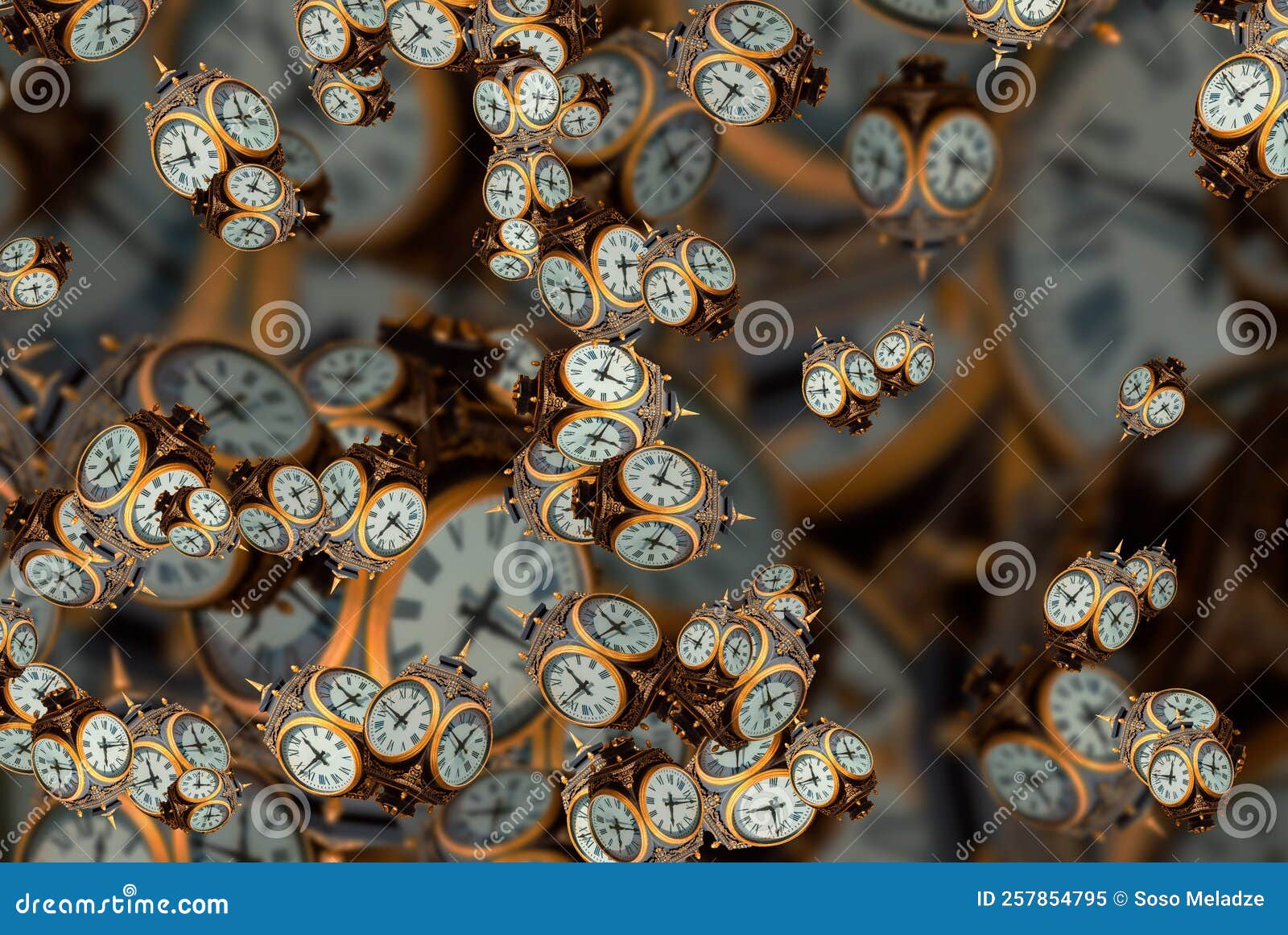 Large Set of Vintage Clock Faces. Texture of Time, Elegant Collection ...