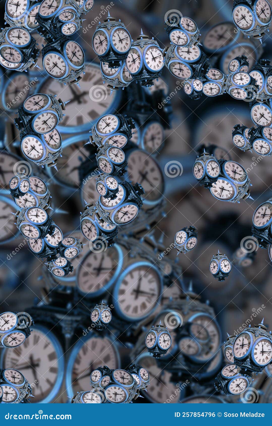 Large Set of Vintage Clock Faces. Texture of Time, Elegant Collection ...