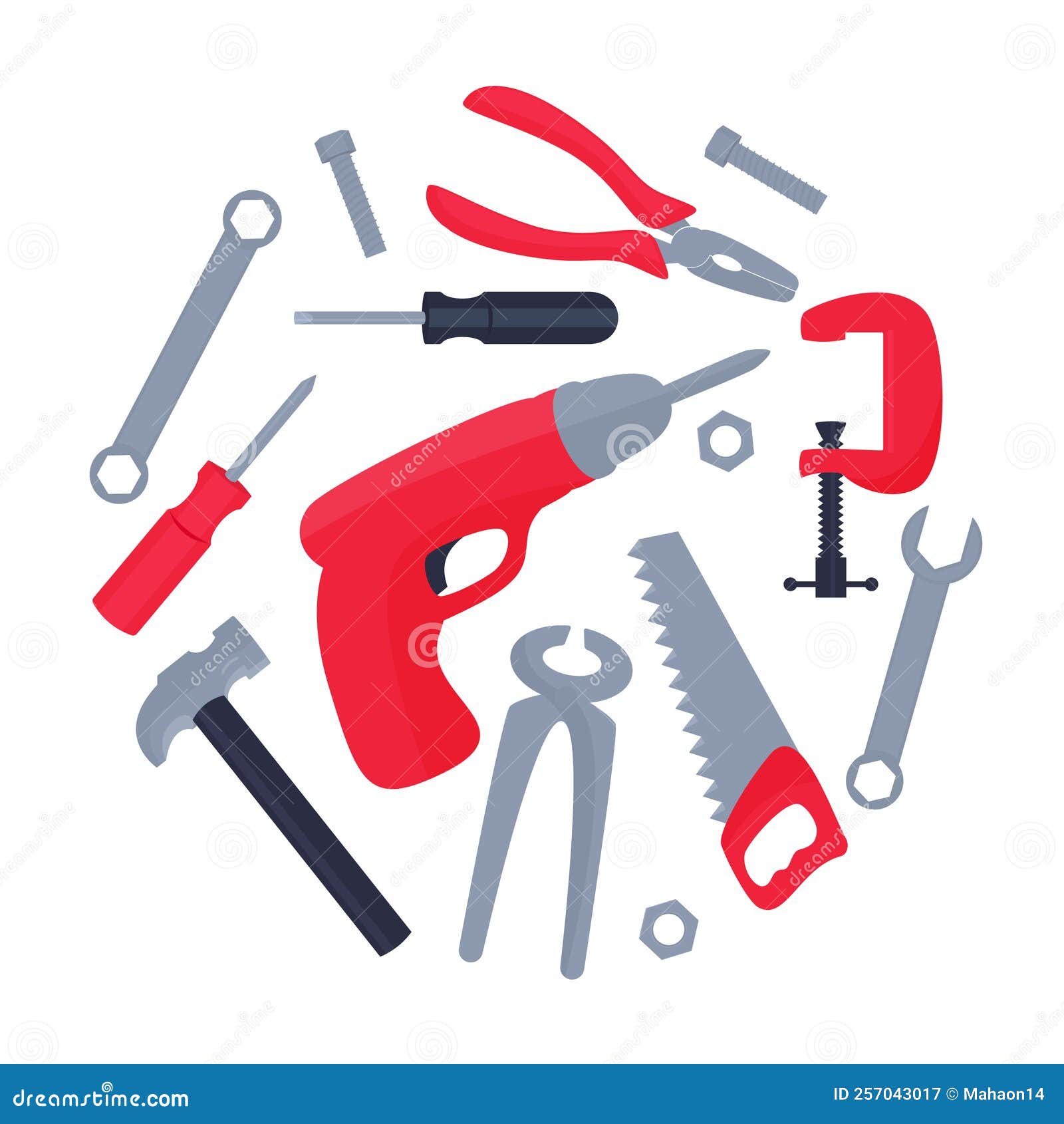 Large set of working tools stock vector. Illustration of maintenance ...