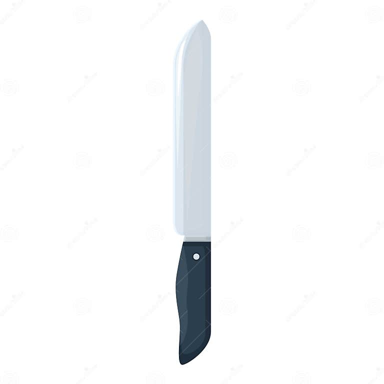 Large Sharp Kitchen Knife Pointing Upwards with Black Handle Stock ...