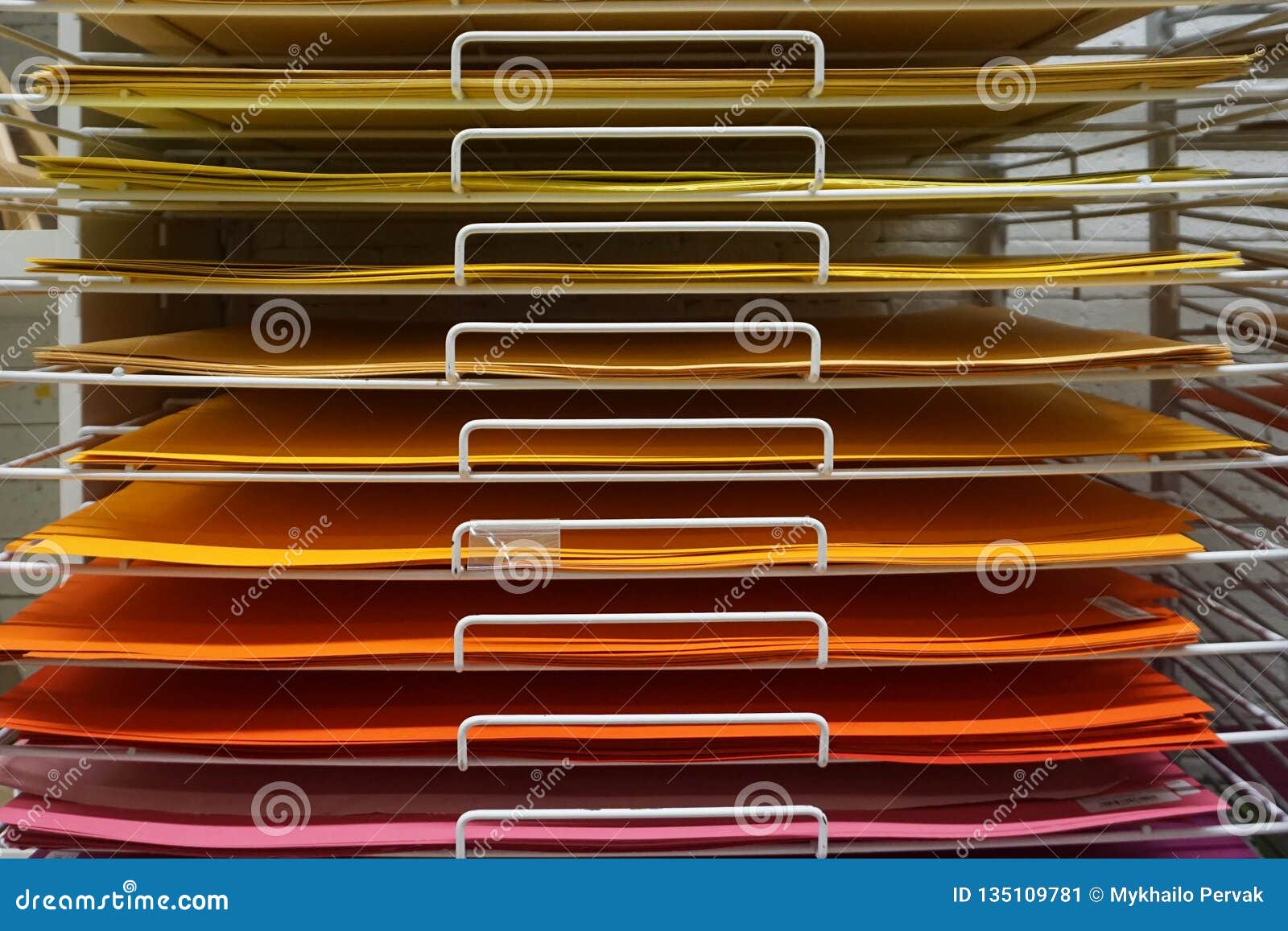Large Sheets of Colored Paper of Warm Colors Stock Image - Image of ...