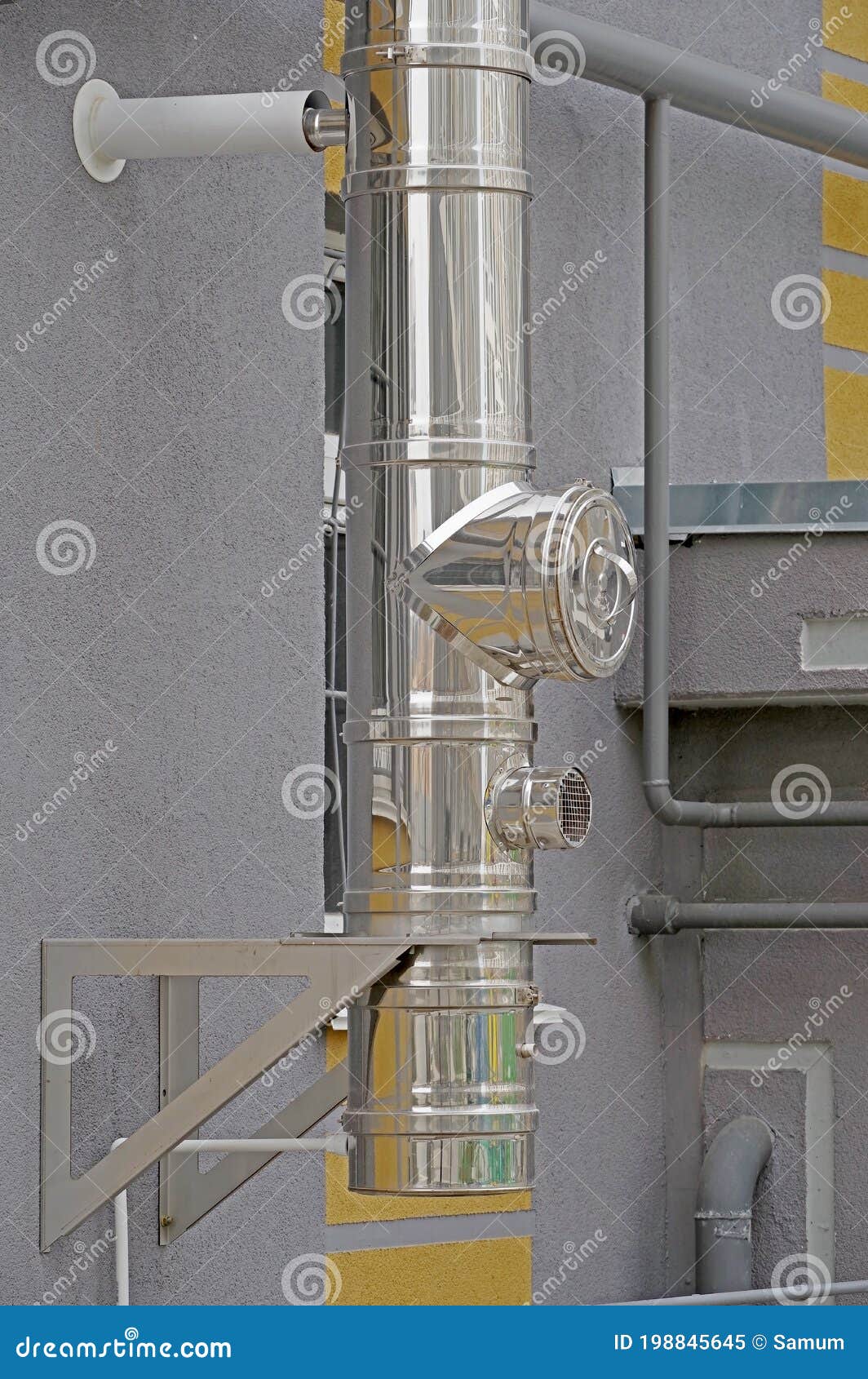 Large shiny metal pipe stock image. Image of engineering - 198845645