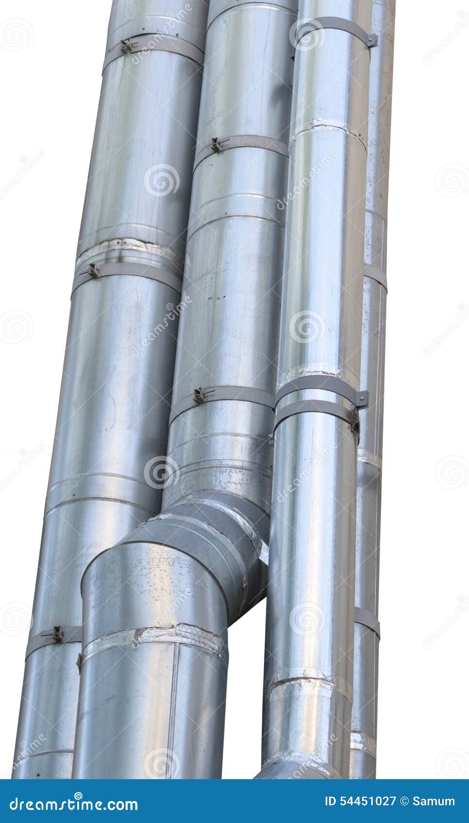 Large shiny metal pipes stock image. Image of engineering - 54451027