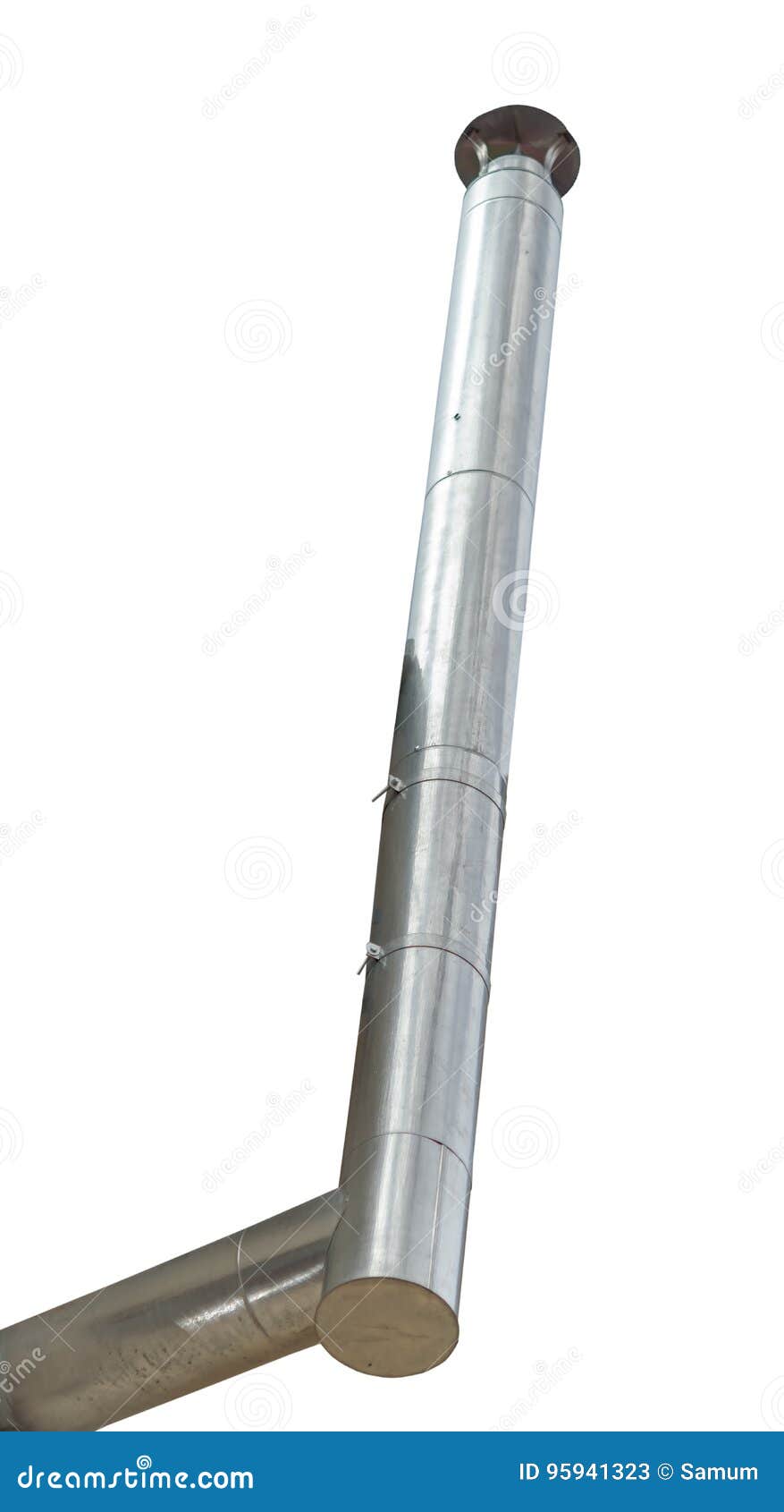 Large shiny metal pipes stock image. Image of roof, metal - 95941323