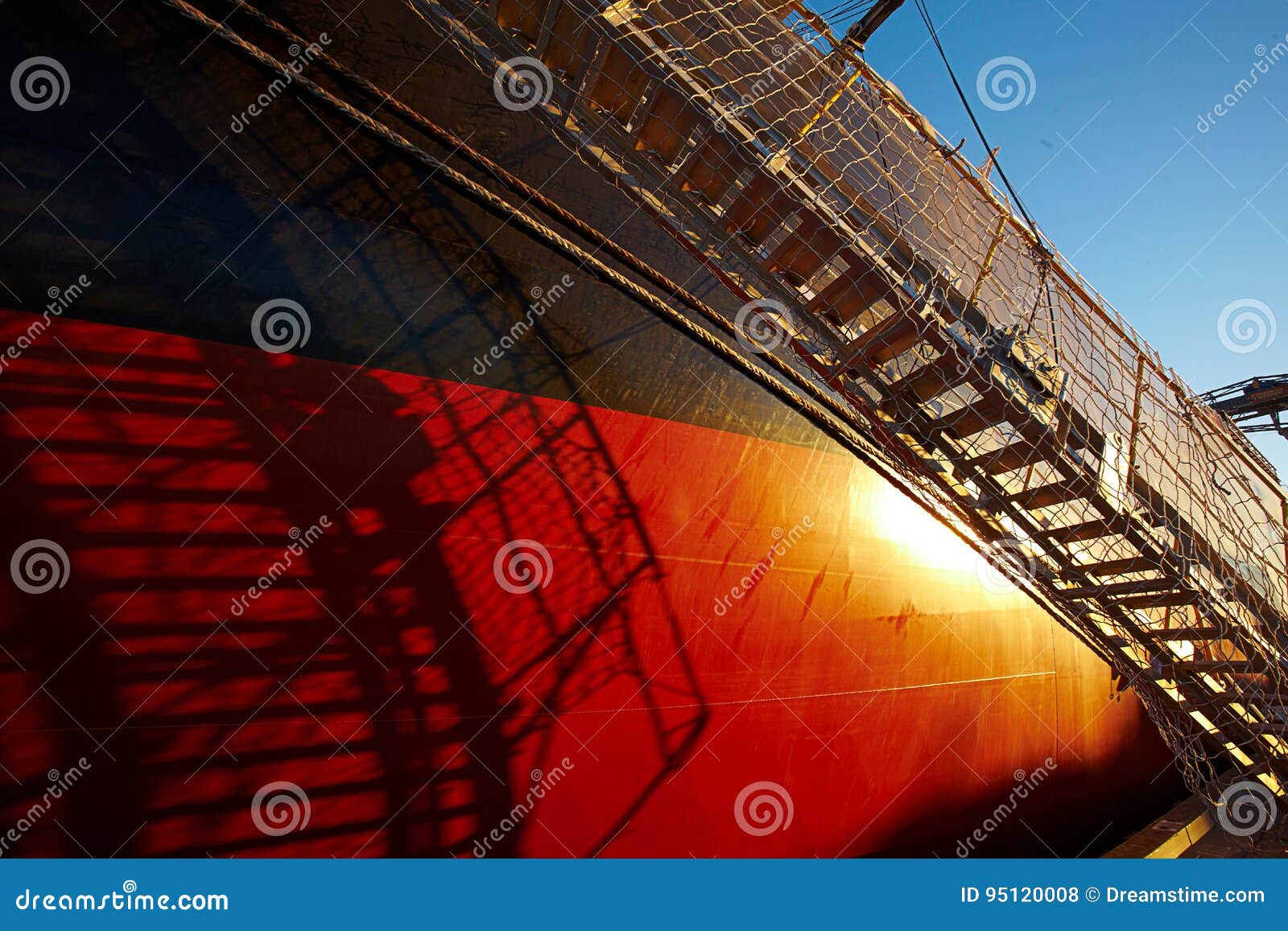 Large ship in dock stock photo. Image of ocean, industry - 95120008