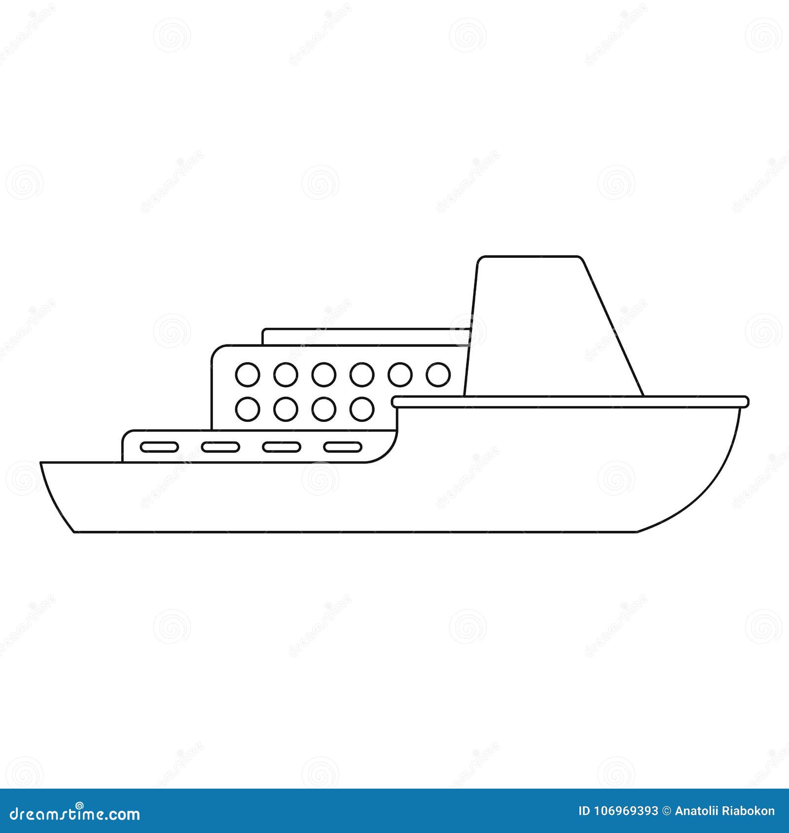 Large Ship Icon, Outline Style. Stock Vector - Illustration of ship ...