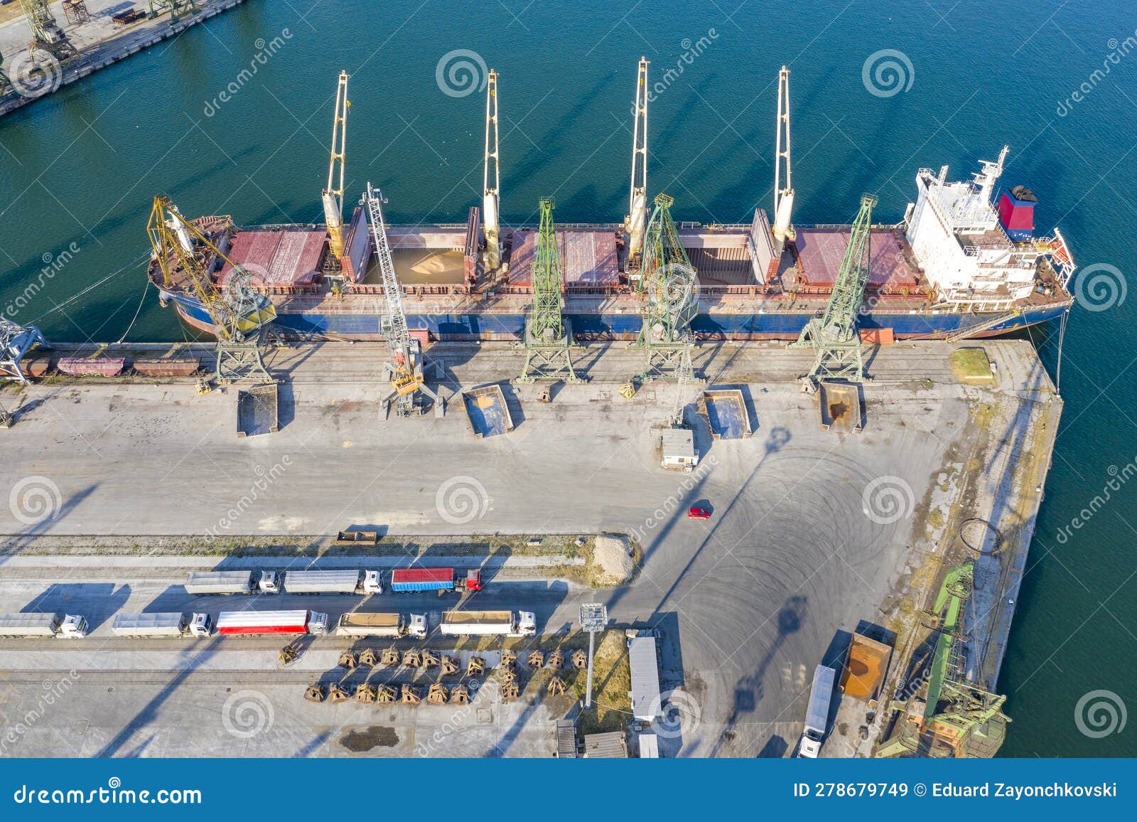 A Large Ship Loading Grain for Export. Water Transport Stock Image ...