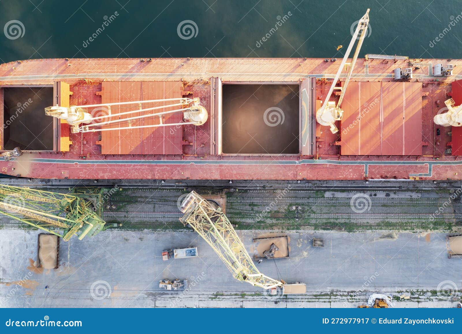 A Large Ship Loading Grain for Export. Water Transport Stock Image ...