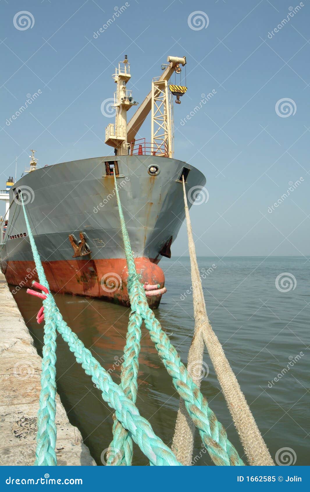 Large Ship Moored in the Port Stock Image - Image of containers ...