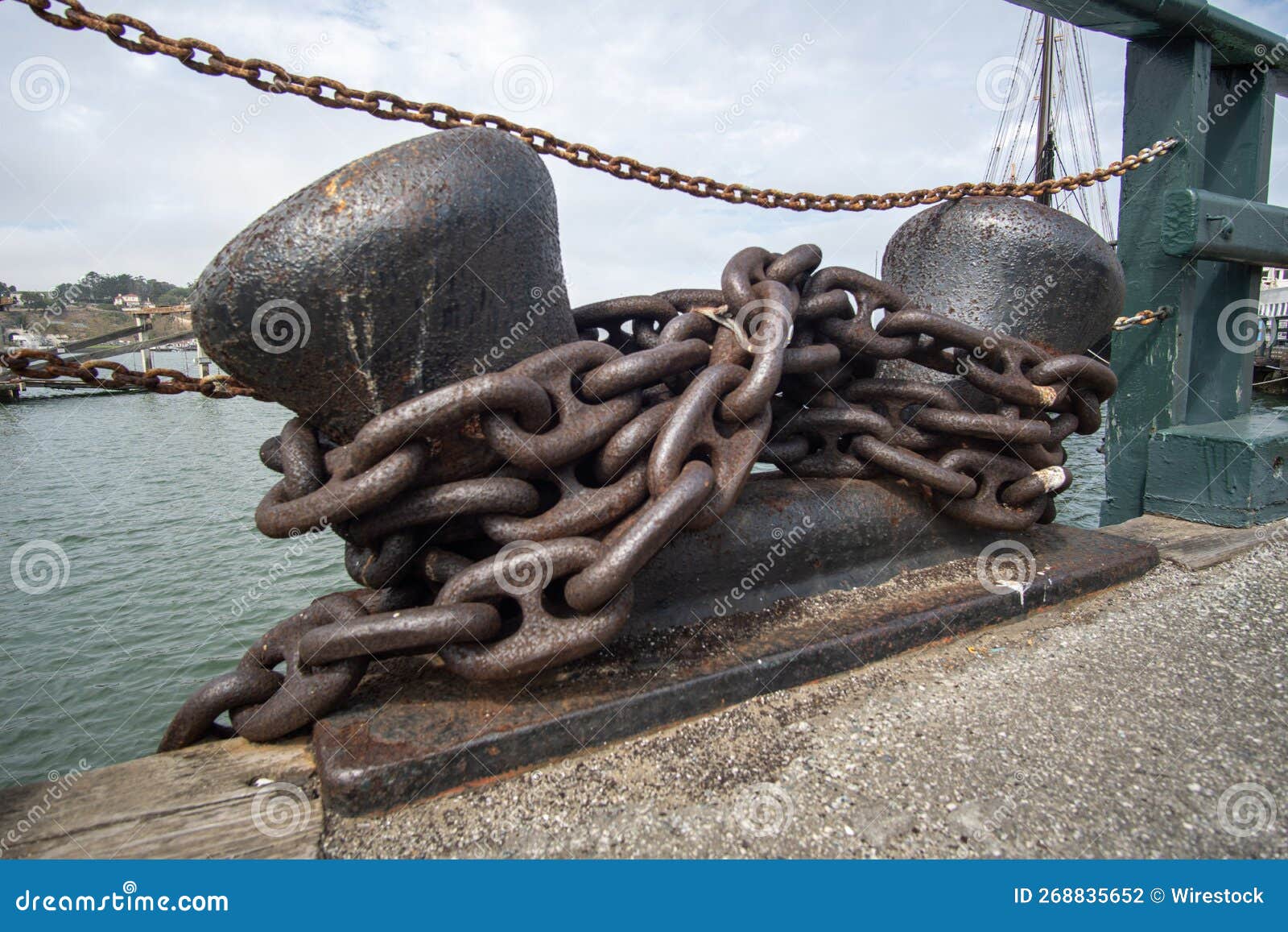 Large Ships Cleat on Dock in San Francisco California Stock Photo ...