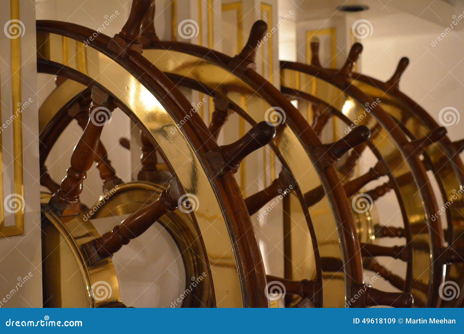 Large Ships Wheel at the Helm of a Sailing Ship. Stock Image - Image of ...