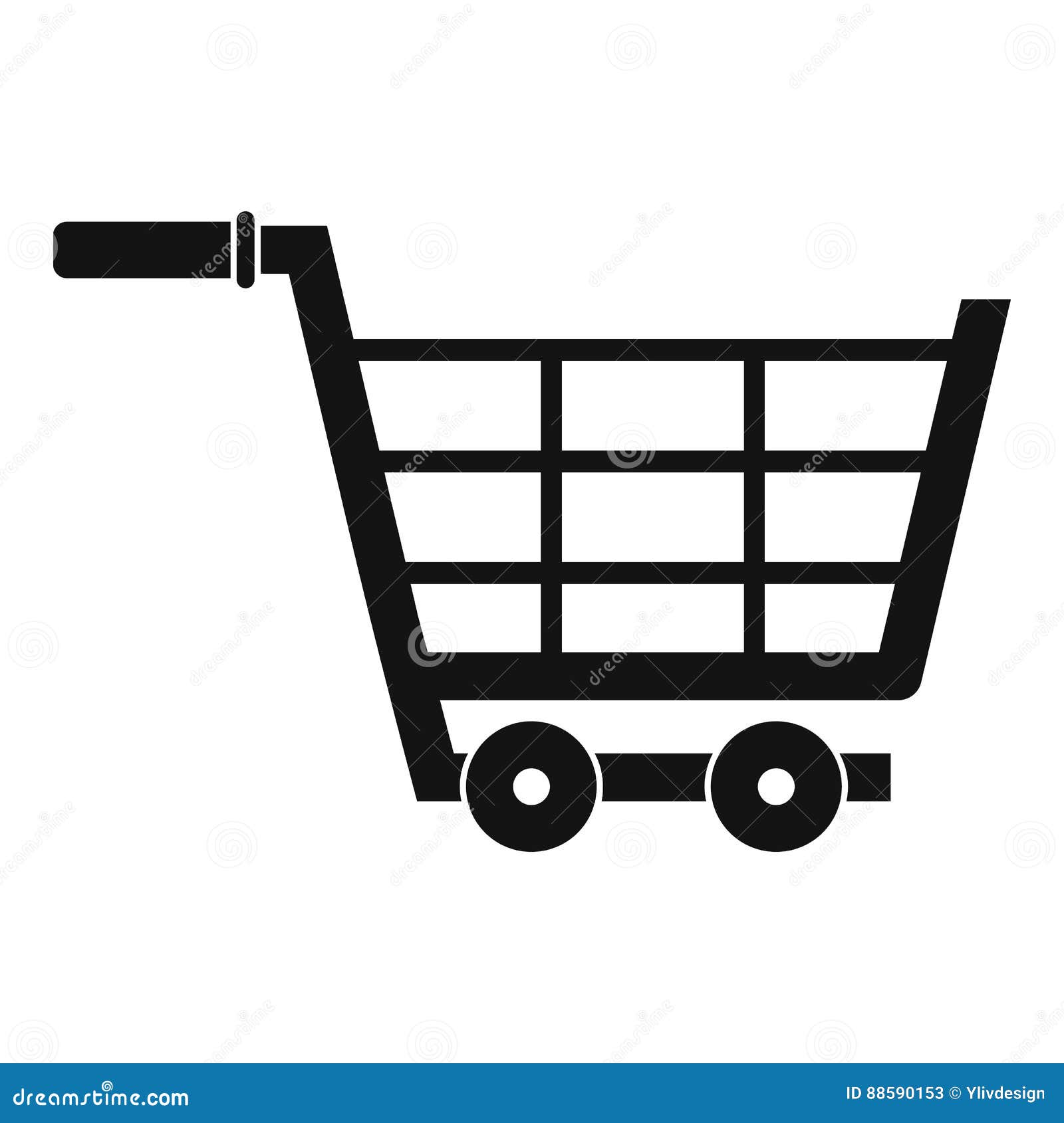 Large Shopping Trolley Icon, Simple Style Stock Vector - Illustration ...