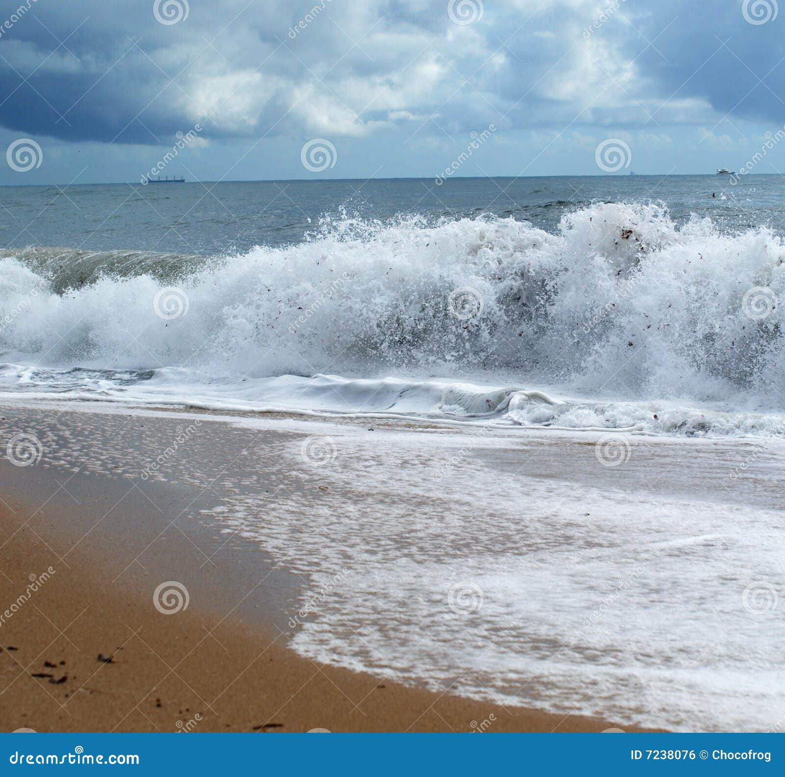 Large Shore Waves stock photo. Image of shoreline, cloud - 7238076