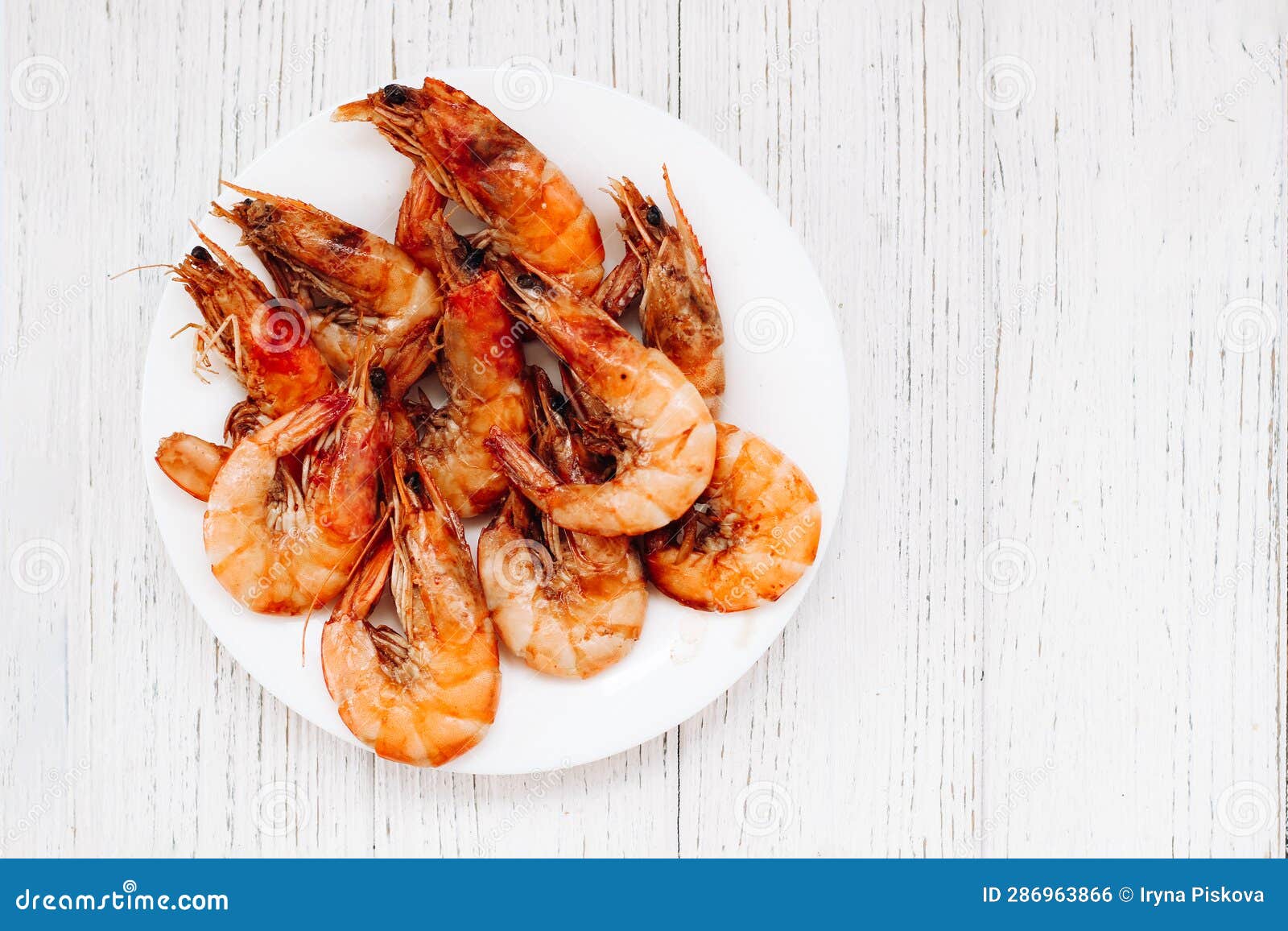 Large Shrimp Boiled with Spices on a Plate Stock Photo - Image of fish ...
