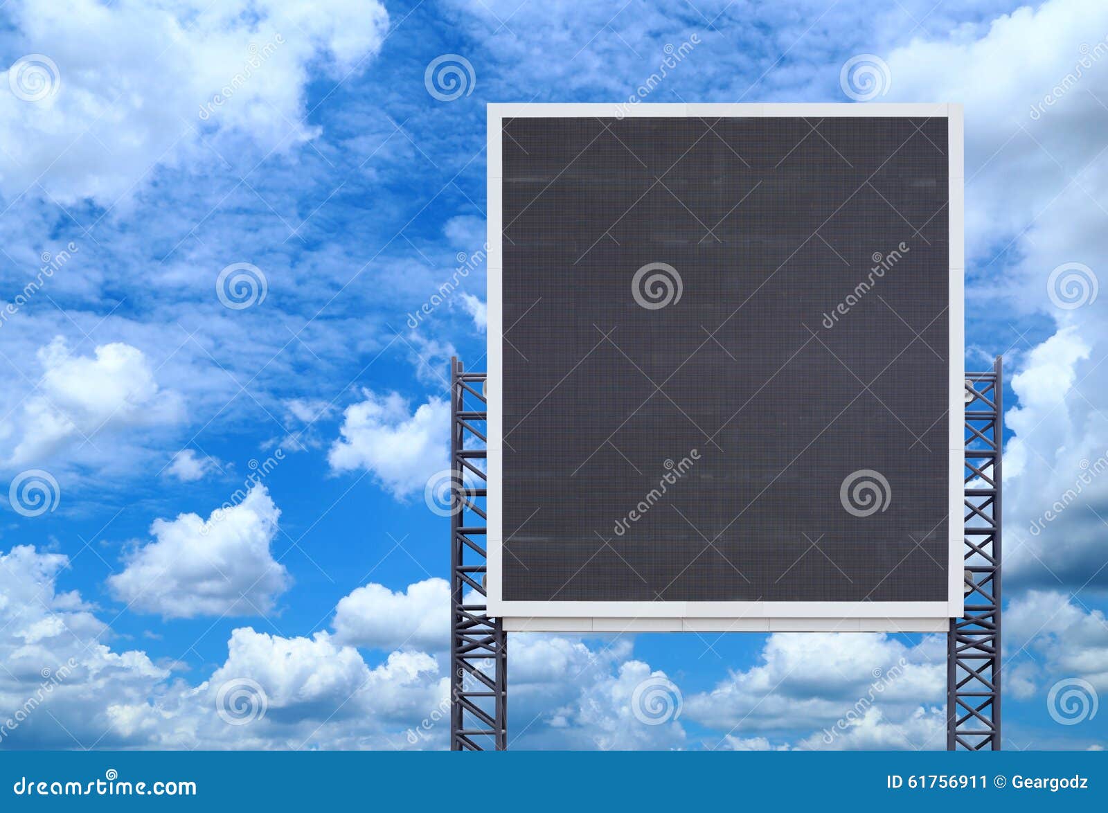 Large Sign Board with Blue Sky Stock Image - Image of soccer, event ...