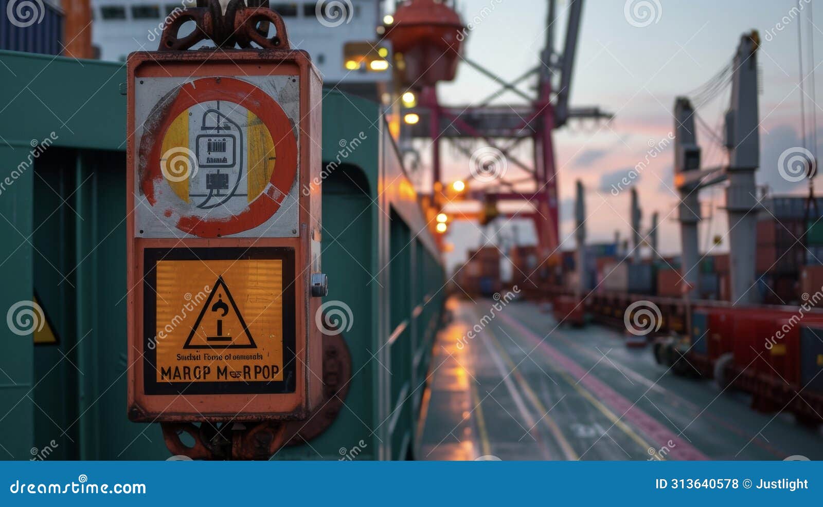 A Large Sign on the Deck of a Container Vessel Displaying the Ships ...