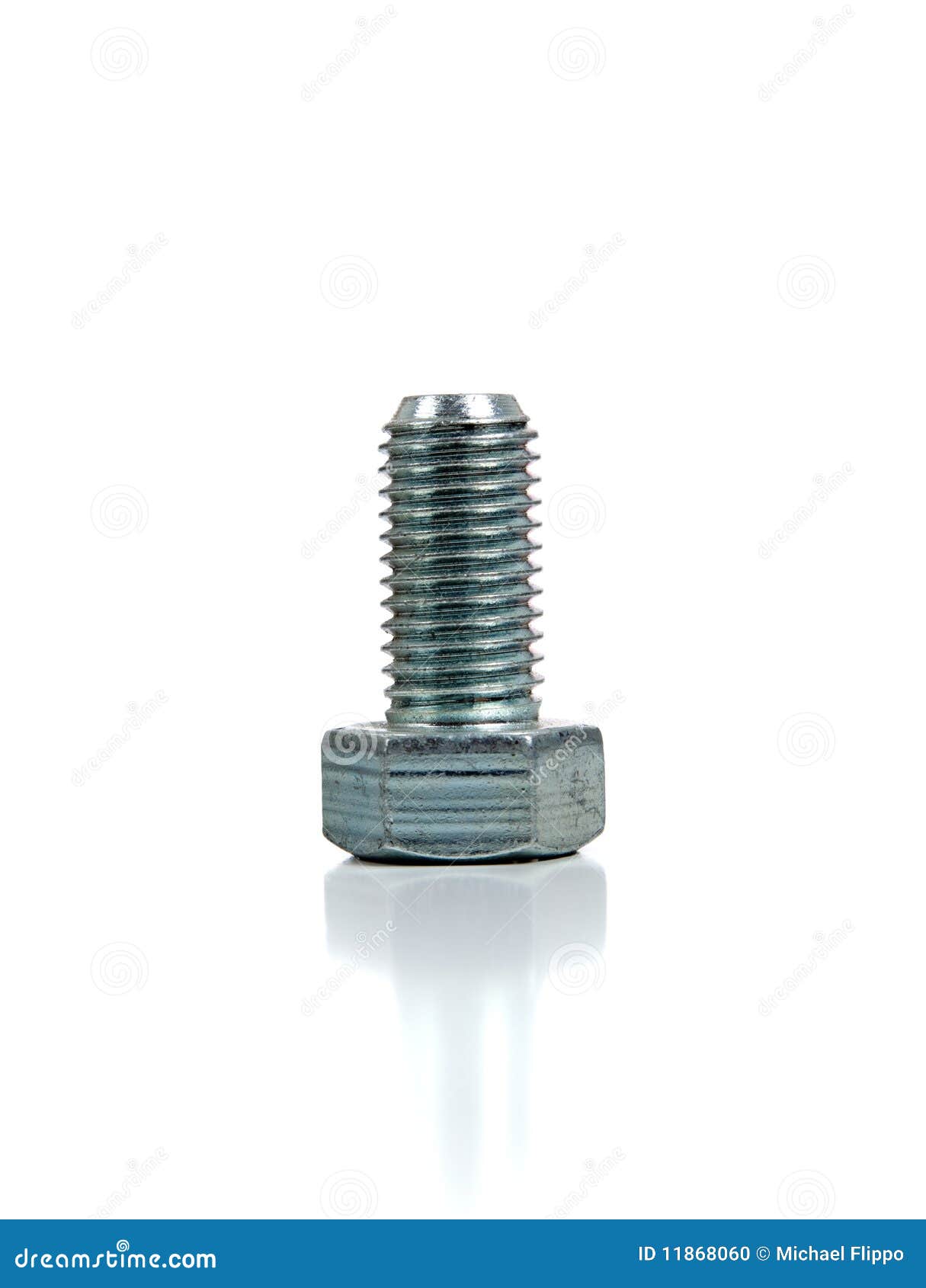 A Large Silver Bolt on White Stock Photo - Image of detail, metal: 11868060