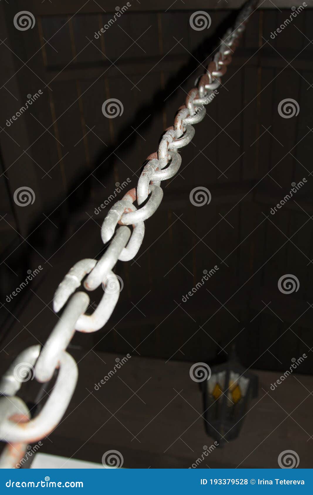 Chain On Ceiling. Chains Hang On Steel Beam Stock Image | CartoonDealer ...