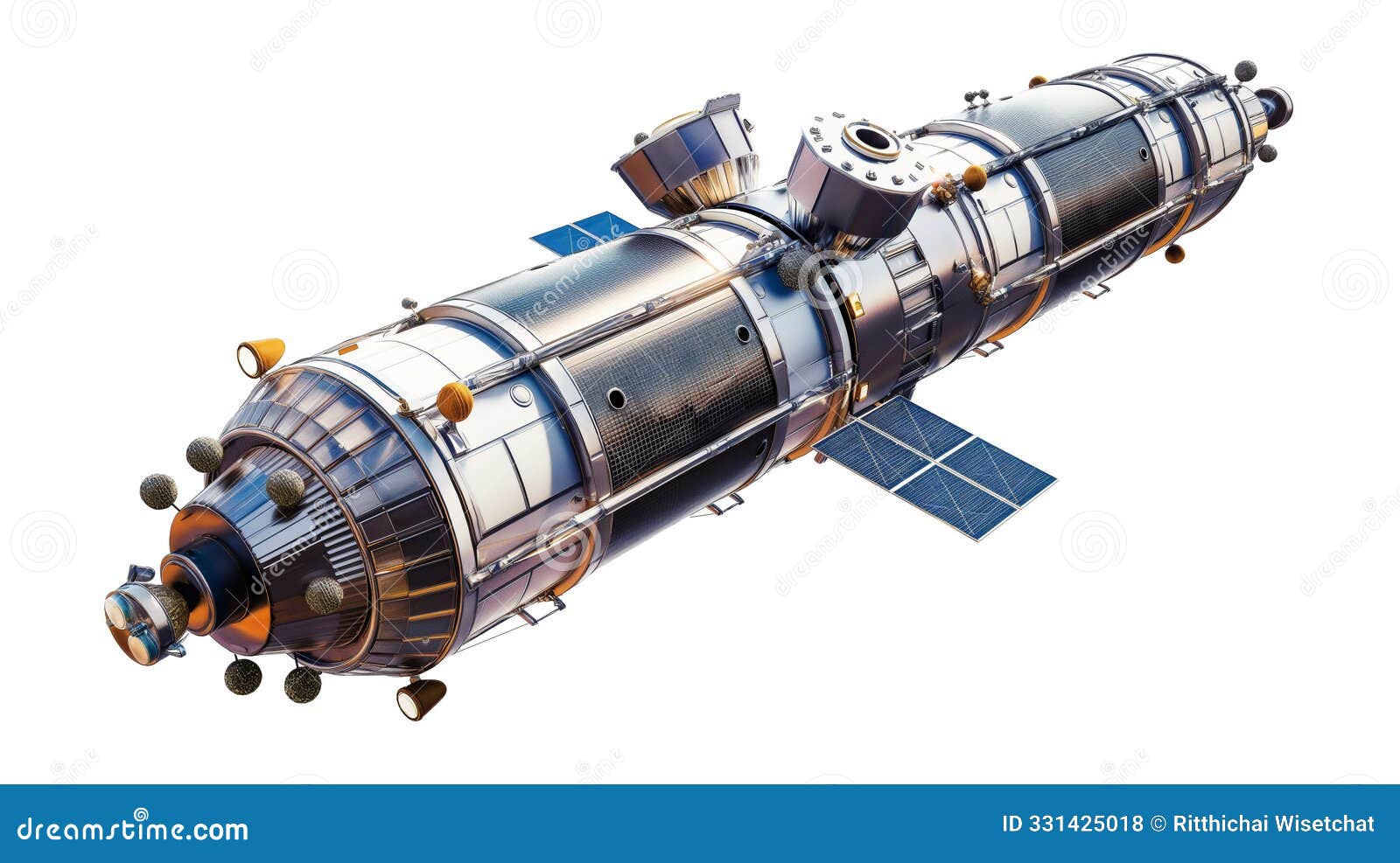 A Large Silver Zeppelin Is Shown Docked At A Tall Mooring Mast On A ...