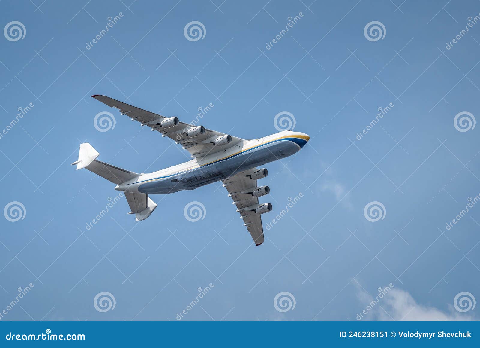 Large Six Turbine Plane in the Sky Stock Image - Image of background ...