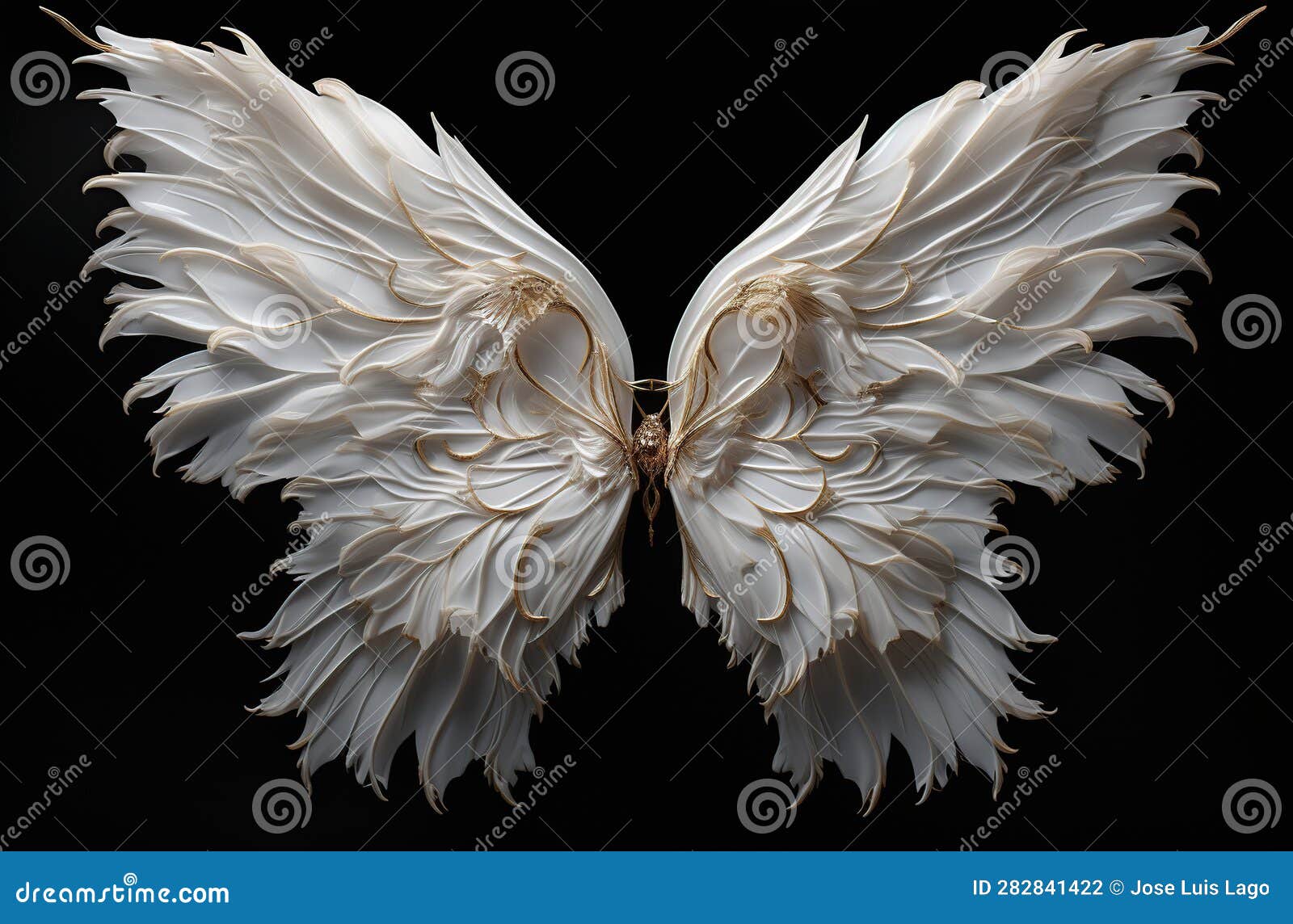 Large Size Fantasy Angel Wings Stock Illustration - Illustration of ...