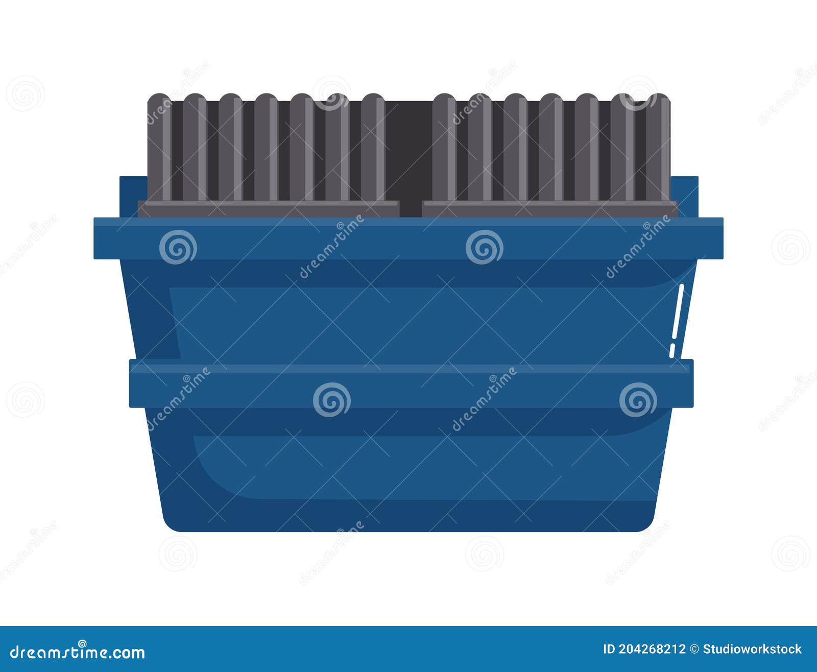 Large Skip or Dumpster Waste Container with Lid Stock Vector ...