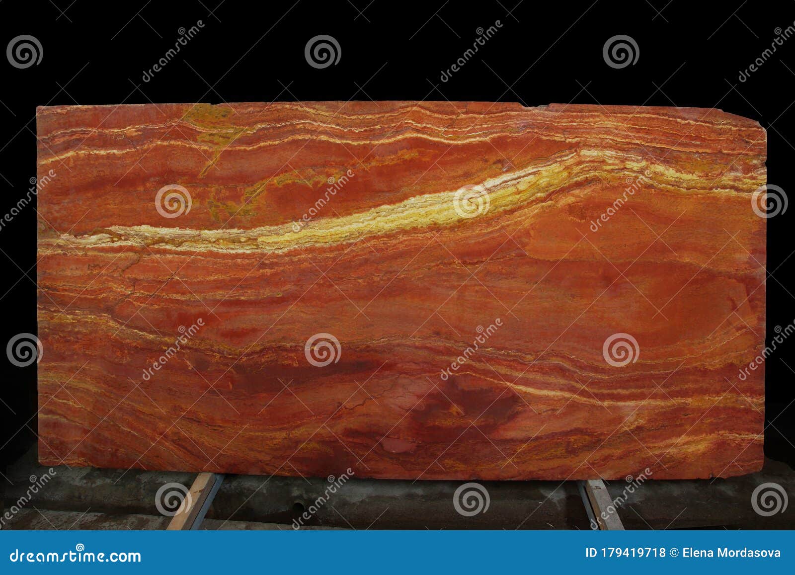A Large Slab of Natural Lava Stone is Called Travertin Rosso Stock ...