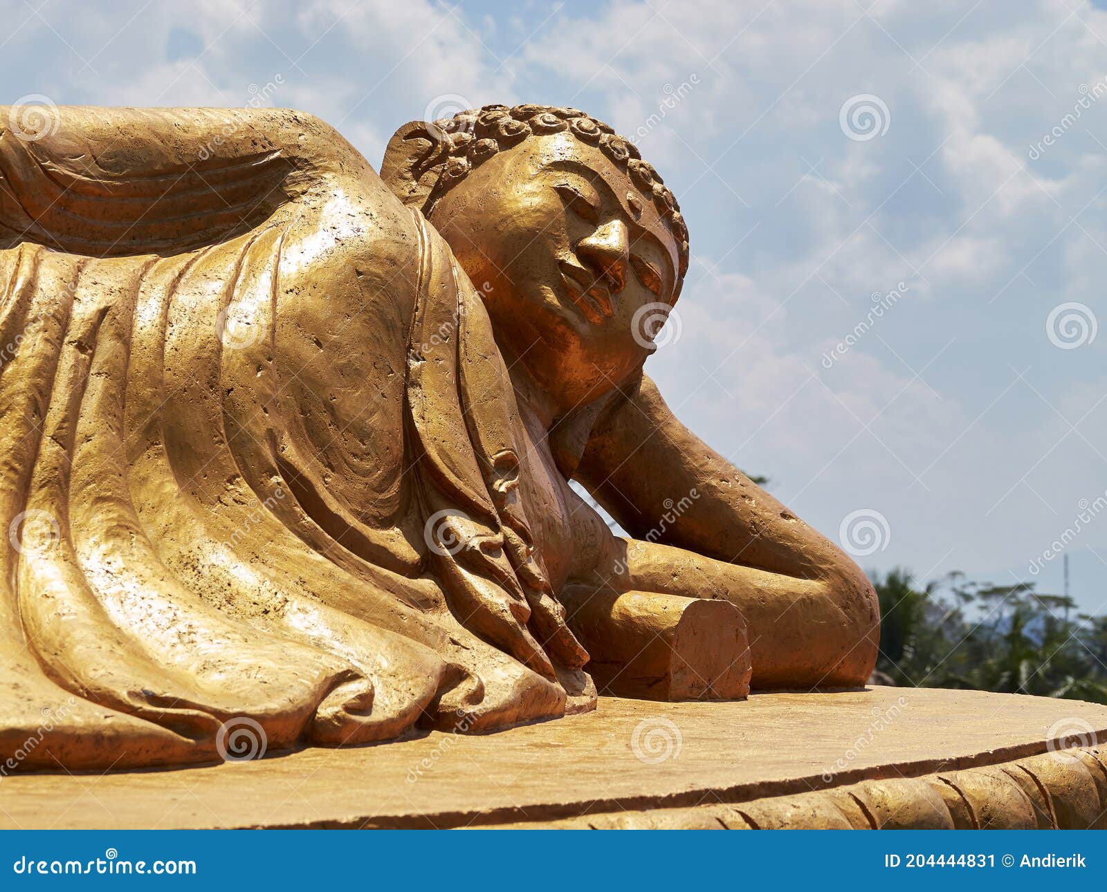 Large Sleeping Prang Buddha Image In The Old Capital City Of Ayutthaya Royalty-Free Stock ...