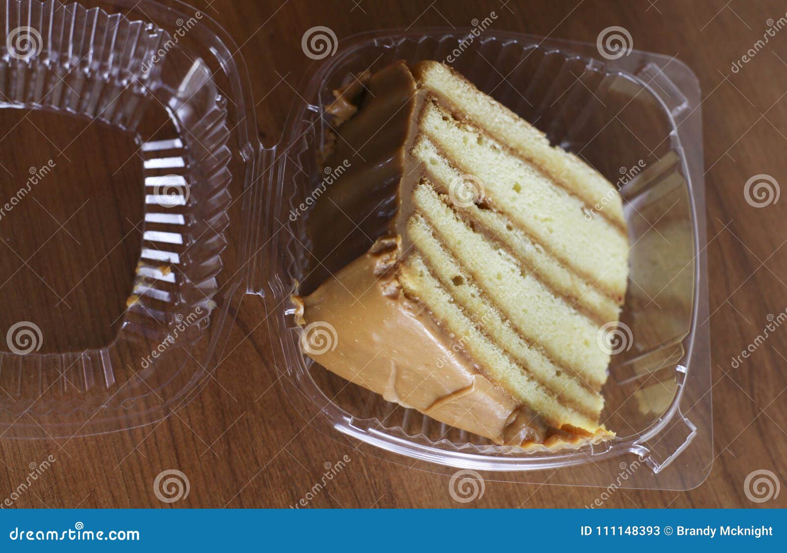 Large Slice of Caramel Cake Stock Image - Image of batter, confection ...