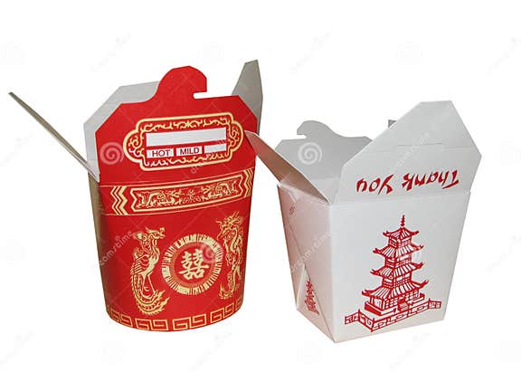 Large and Small Chinese To Go Box Stock Image - Image of lomein, mild ...
