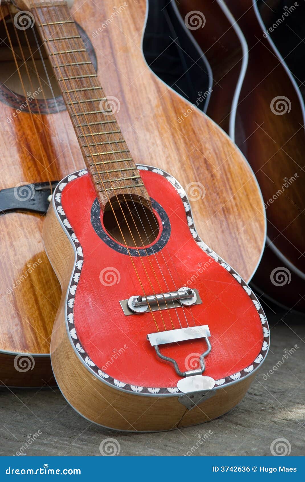 Large and Small Handmade Guitar Stock Photo - Image of color, crafted ...
