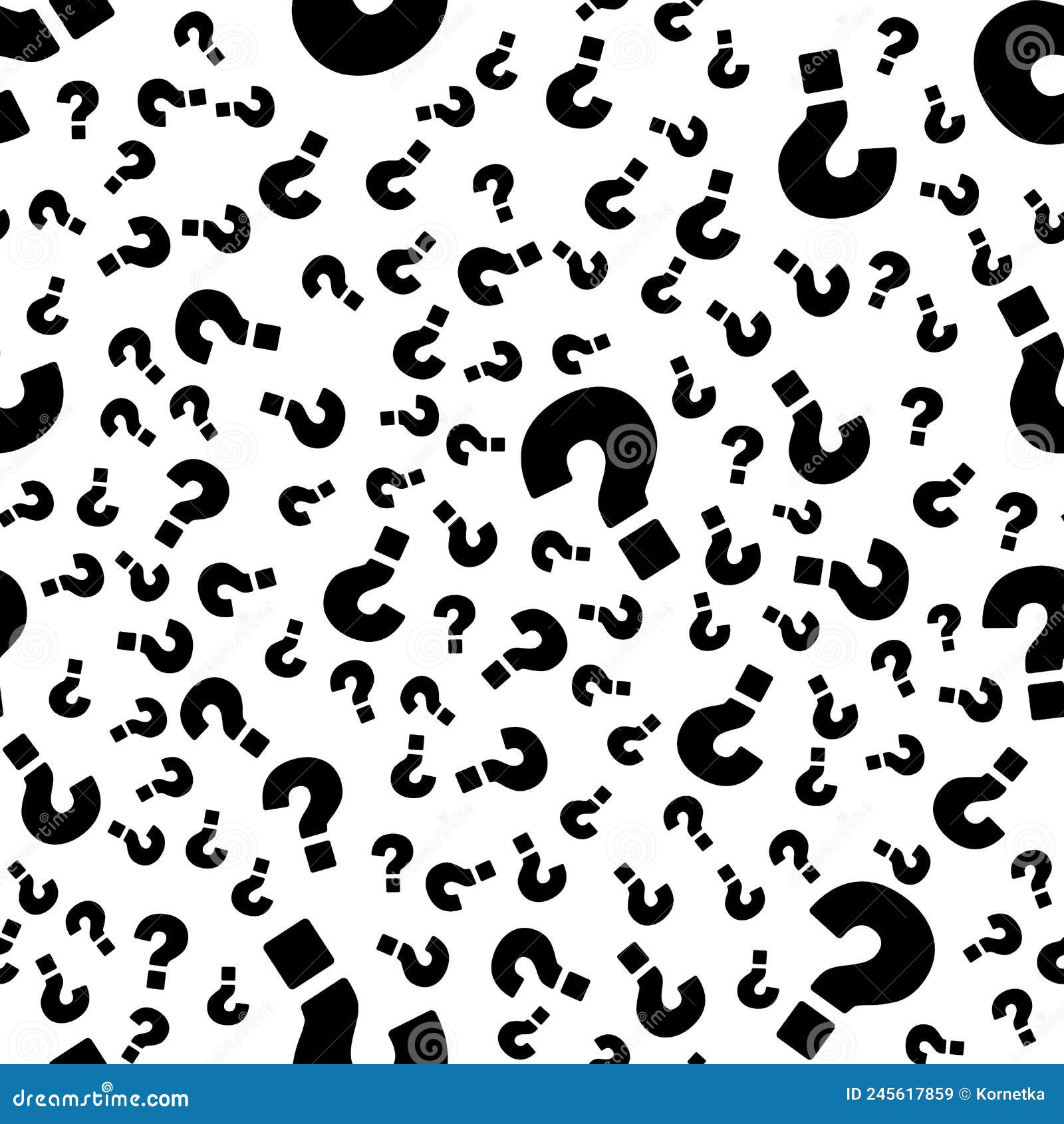 Large and Small Question Mark. Chaotic Pattern with Questions Stock ...