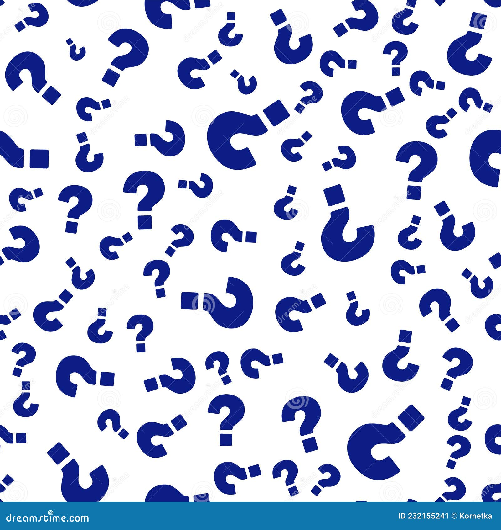 Large and Small Question Mark. Chaotic Pattern with Questions Stock ...