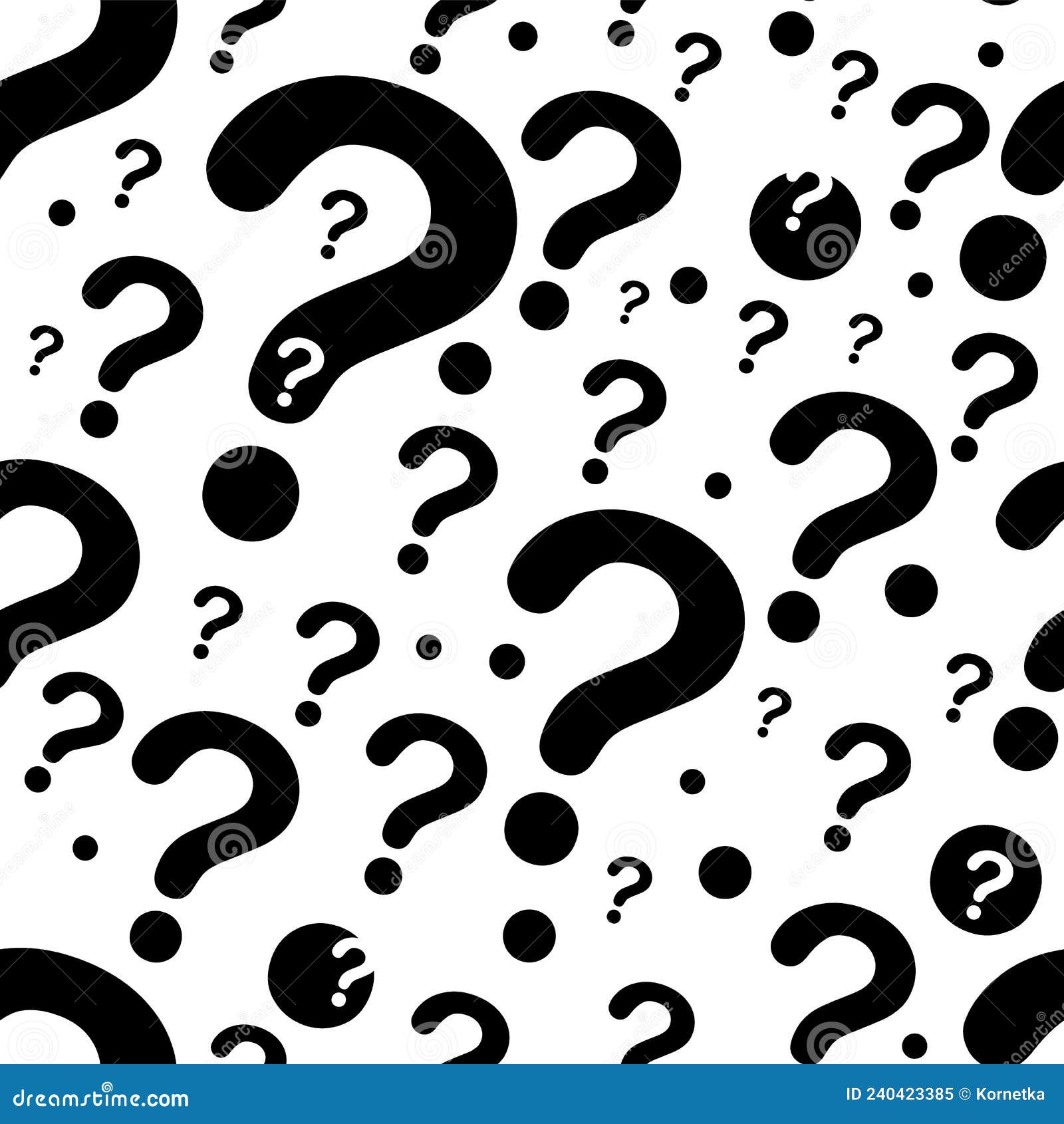 Large and Small Question Mark Pattern. Chaotic Pattern with Questions ...