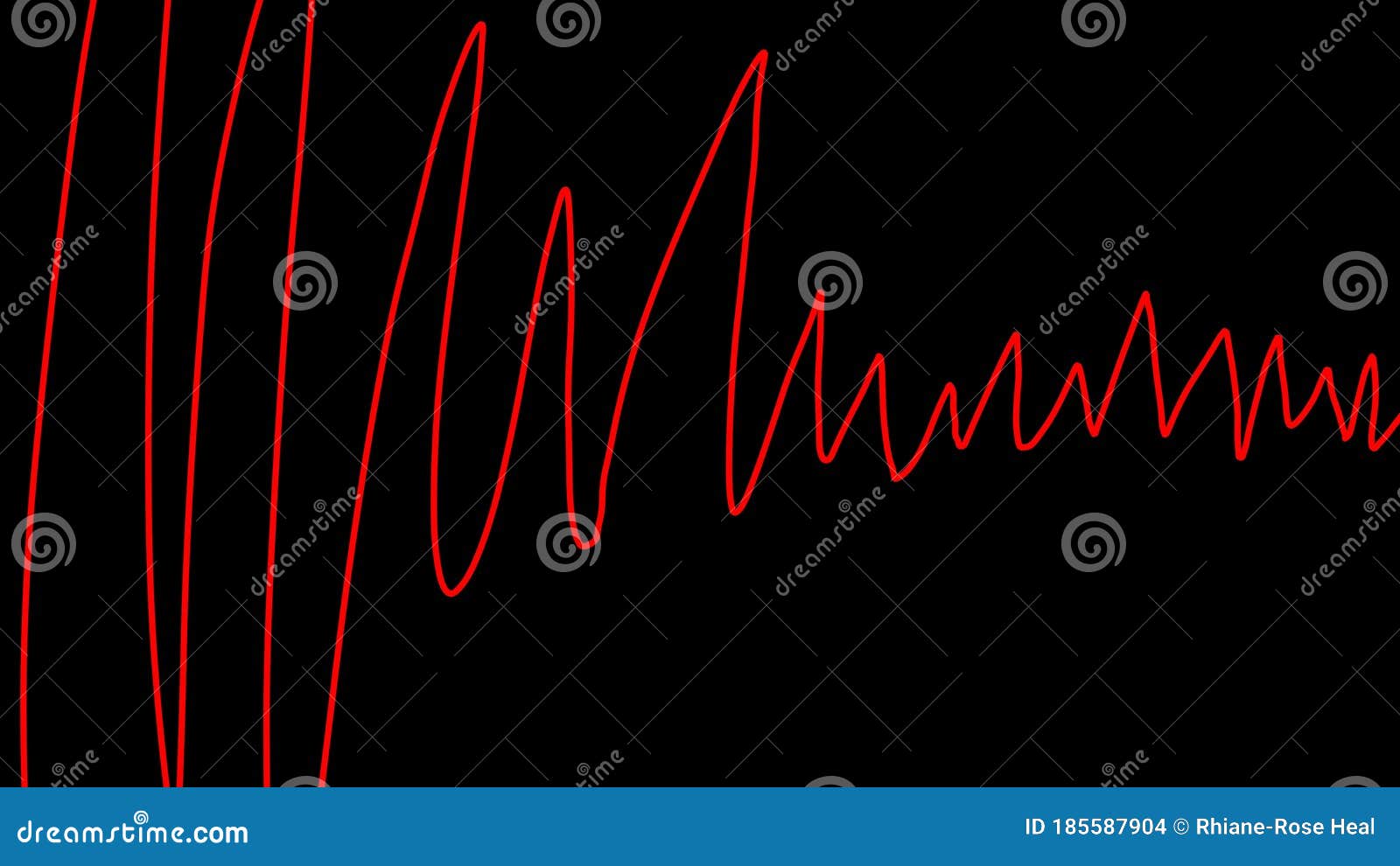 Large and Small Red Contrast Zigzag Line Stock Illustration ...