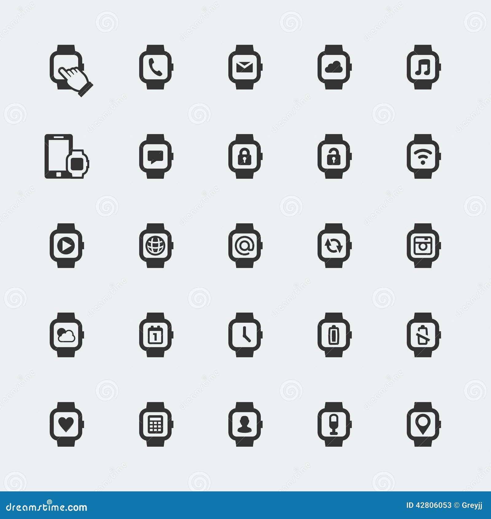 Large Smart Watch Vector Icons Stock Vector - Illustration of ...