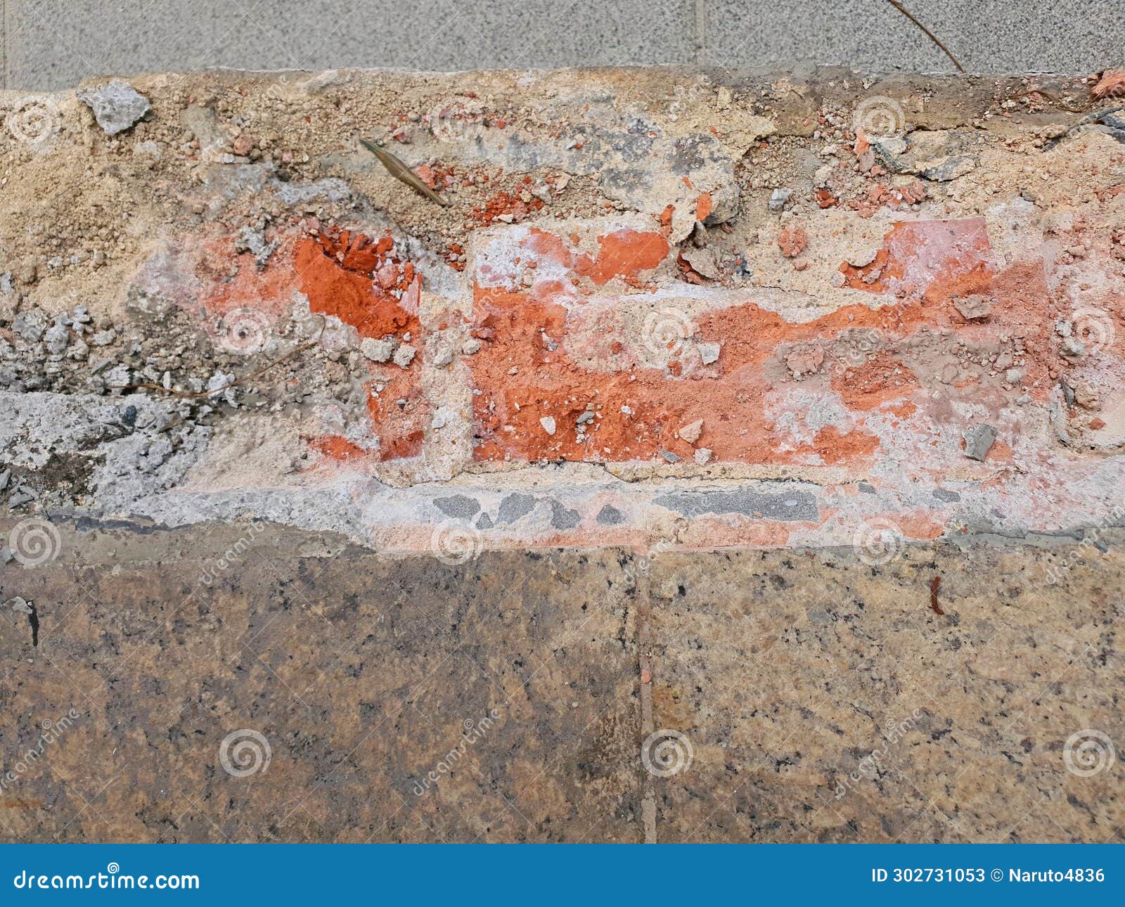 Damage concrete wall stock image. Image of cement, home - 302731053