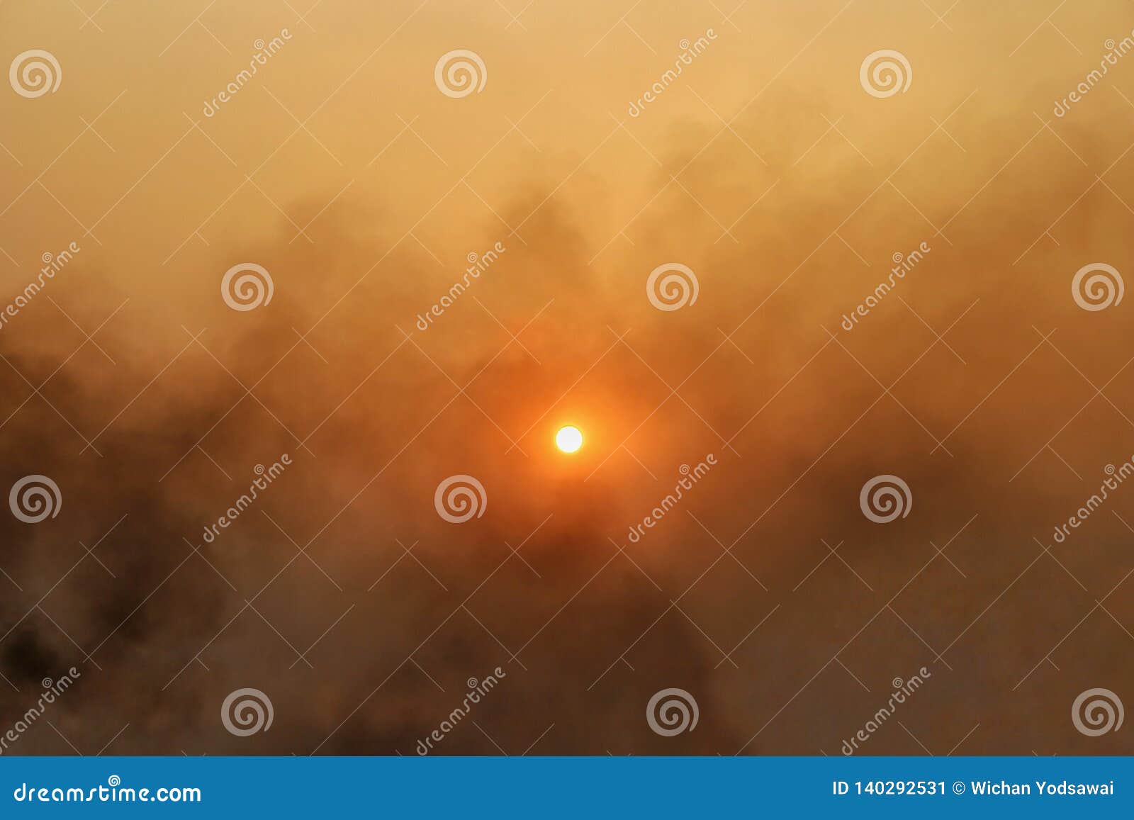 Large Smoke Covered on Sky with Light of Evening Sun Causing the ...