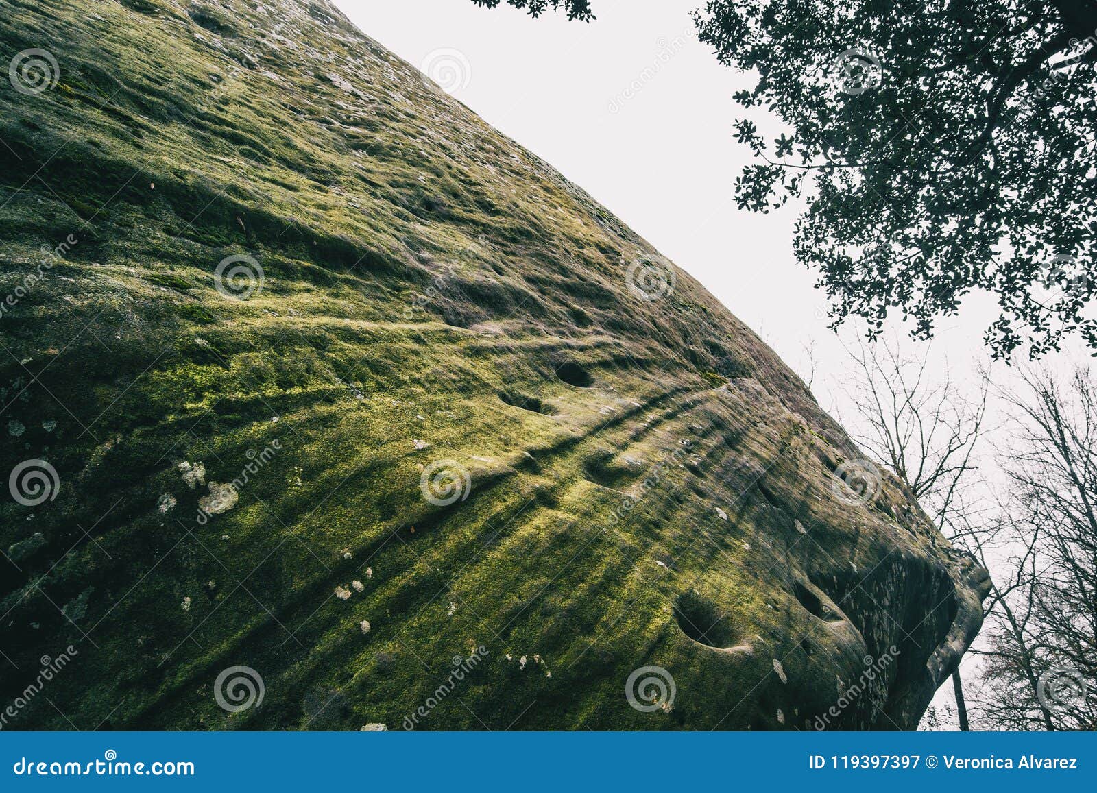 Large and Smooth Green Stone with Moss Stock Image - Image of growth ...