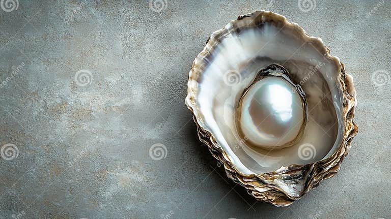 A Large Smooth Shiny Pearl in an Open Oyster Shell Stock Image - Image ...