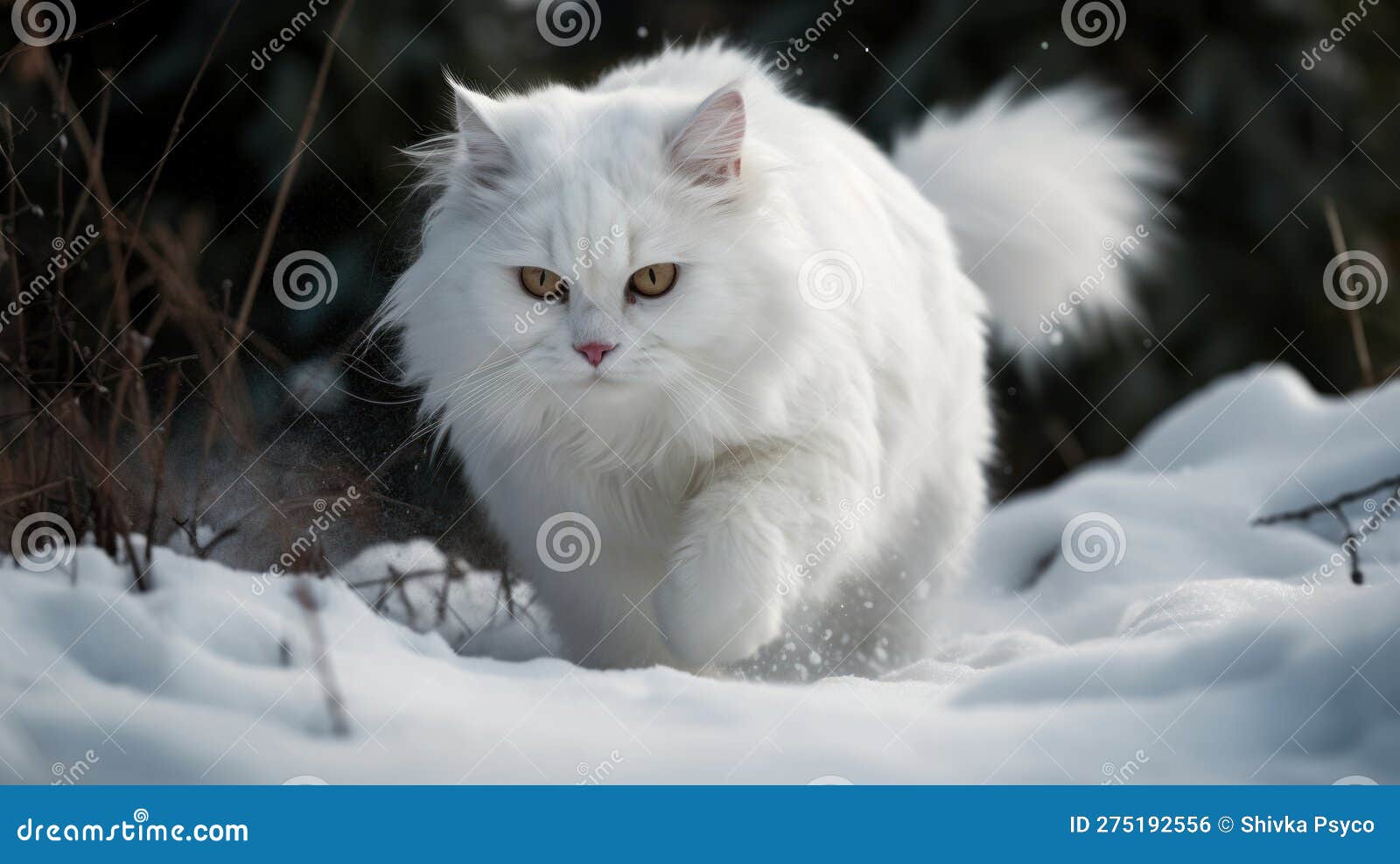 A Large Snow Cat Who is Both Fierce and Adorable Generative AI Stock ...