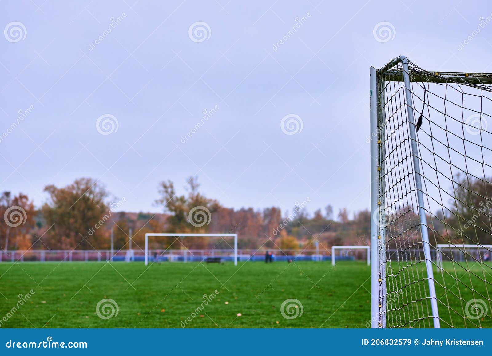 Large Soccer Field with Big Soccer Goal Stock Image - Image of ...