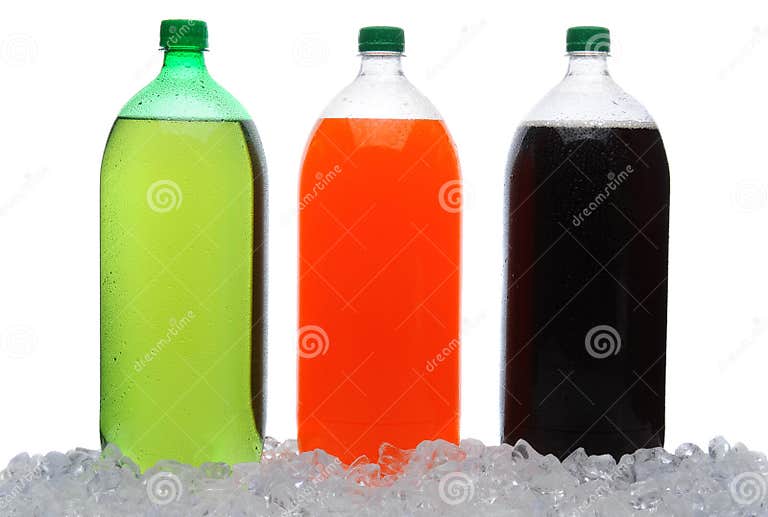 Large Soda Bottles in Ice stock image. Image of lemon - 23253587